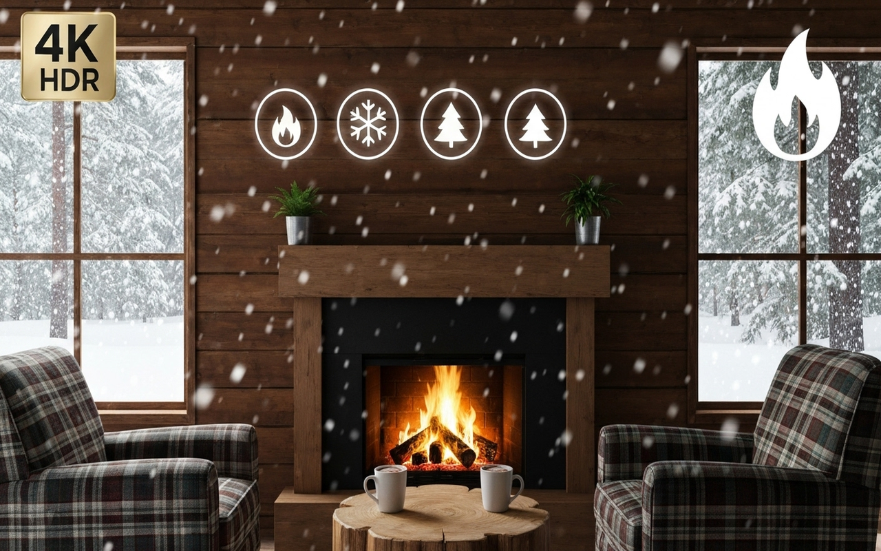 The Cozy Cabin Hearth: A Winter Ambience with a Crackling Fireplace ...