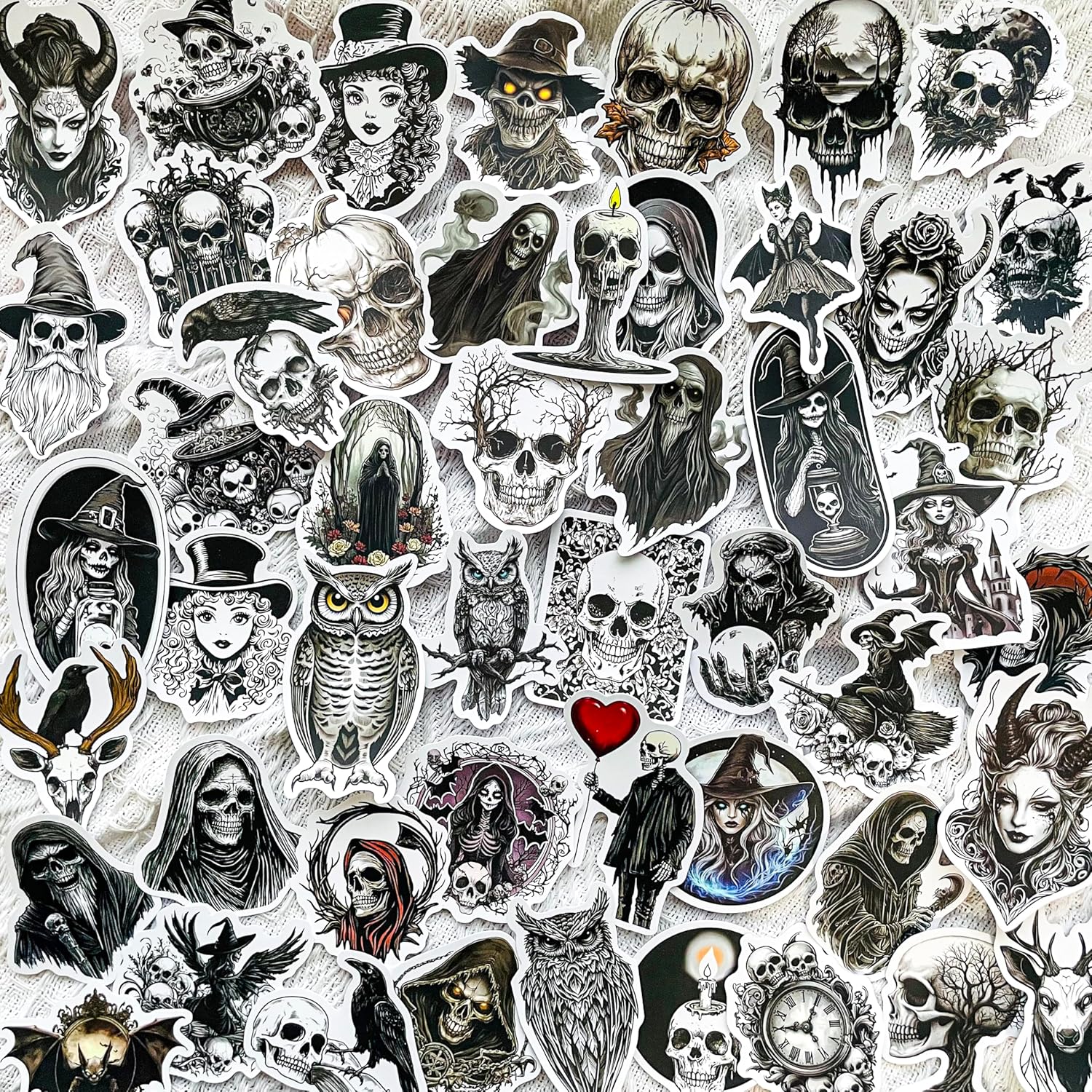 Amazon.com: 50pcs Black Horror Medieval Gothic Satanic Sticker ...