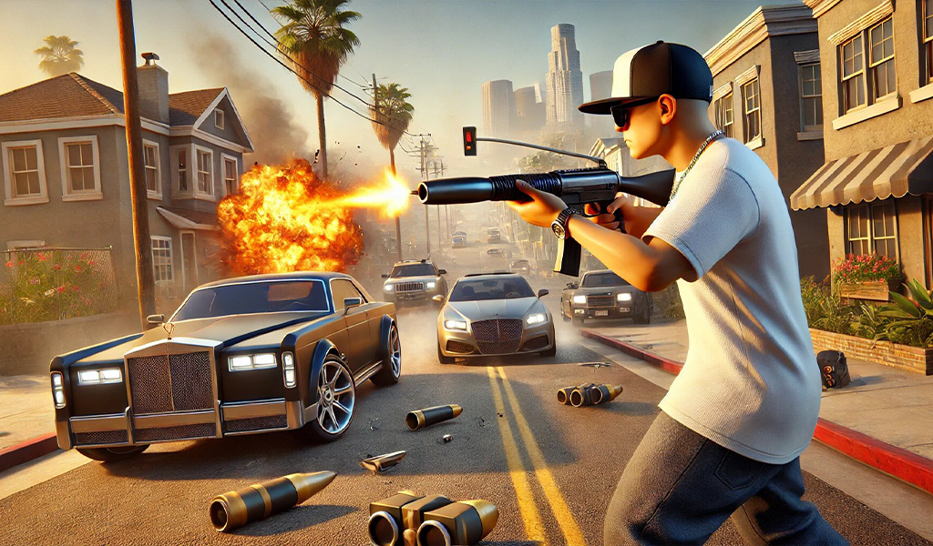 Real Gangster war, Crime in the Street Miami Shooting Games : Gangster ...