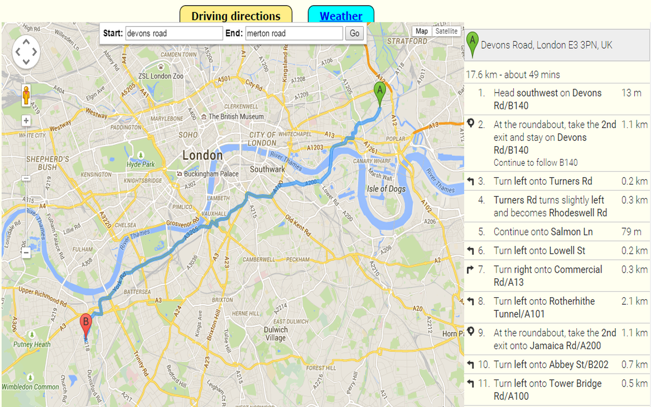 Driving directions with weather information - App on Amazon Appstore