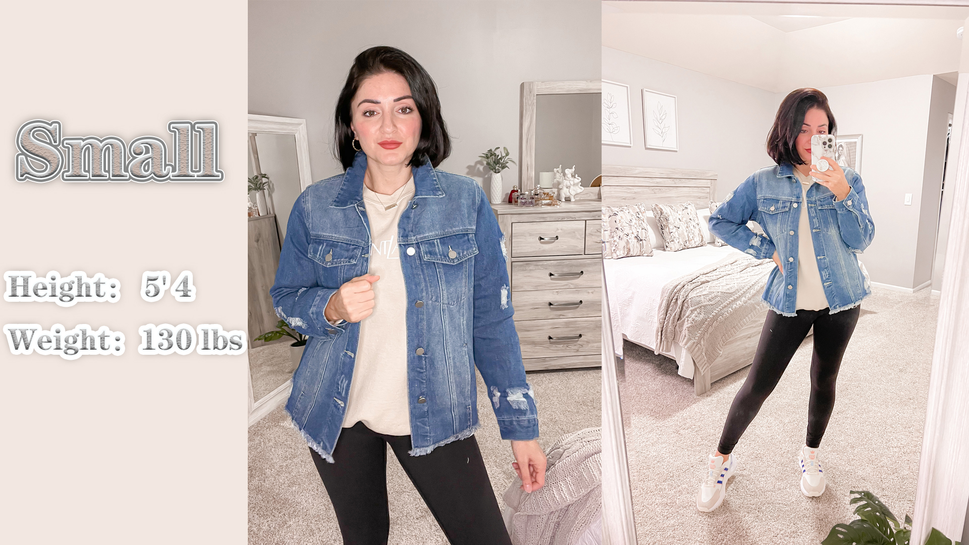 Watch WomensJean Jacket Frayed Vintage Casua Denim Jacket on Amazon Live