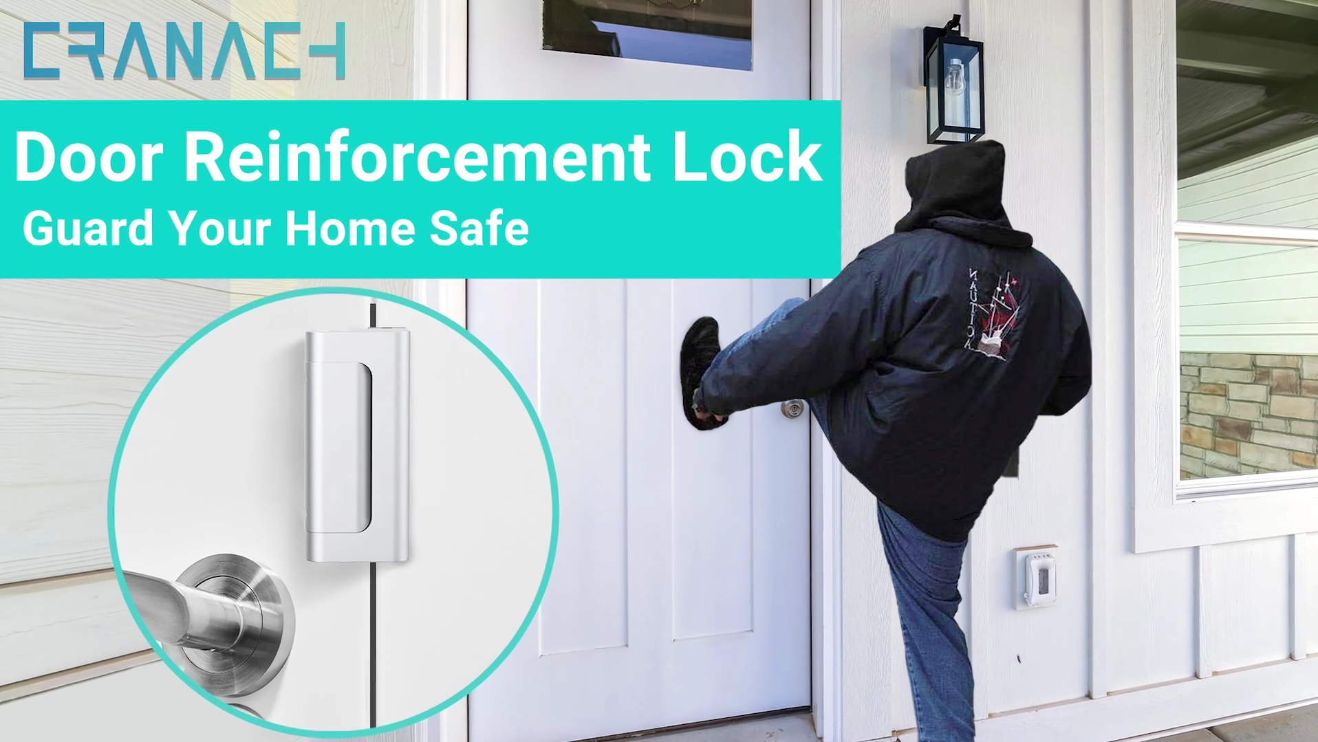 800 Lbs Force Door Lock Home Security Door Reinforcement Lock - 800lb ...