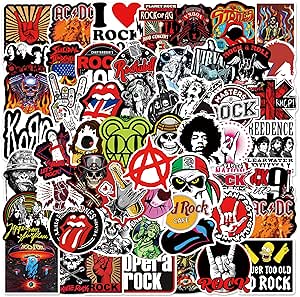 Rock Band Stickers 104 pcs Pack, Heavy Metal Punk Music Vinyl Stickerbomb for Scrapbook ...