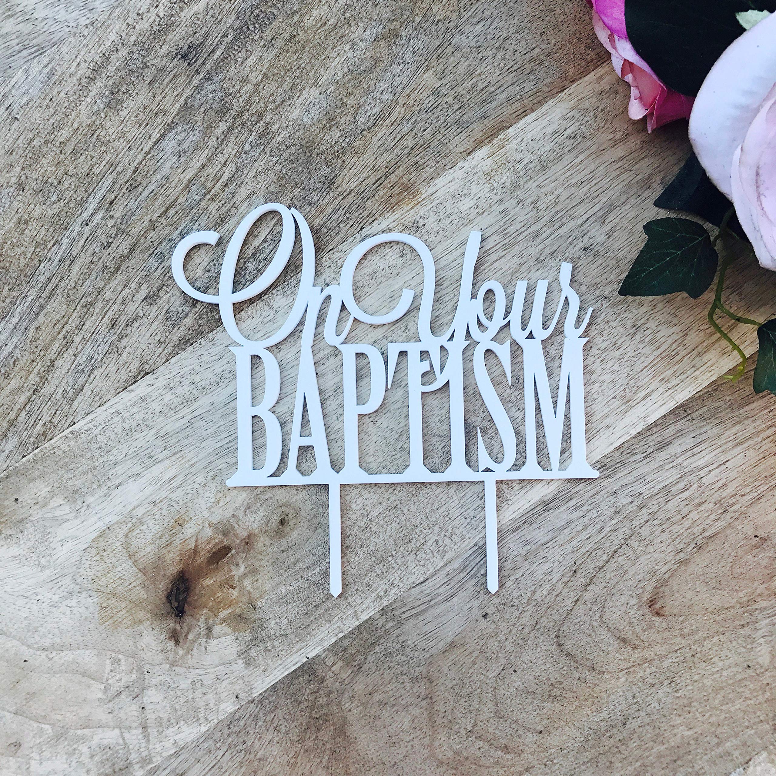 Buy Pottelove Personalised On Your Baptism Cake Topper Baptism Cake ...