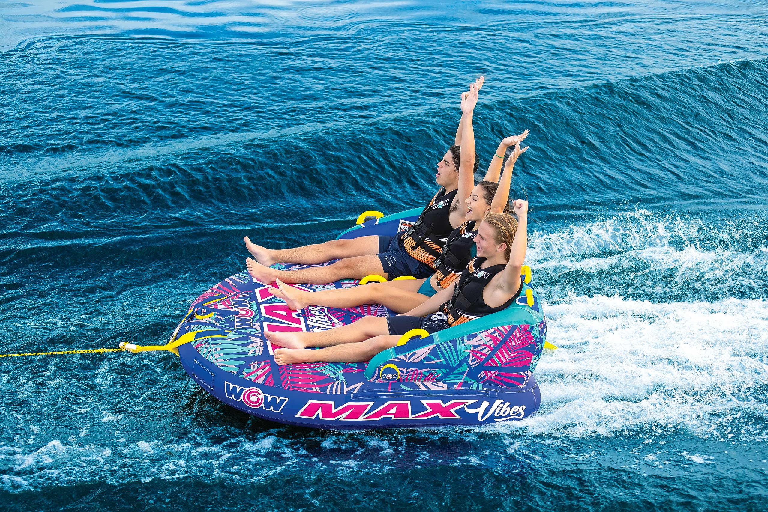 Snapklik.com : Max Tropical Inflatable Towable Tube - 1-3 Rider ...