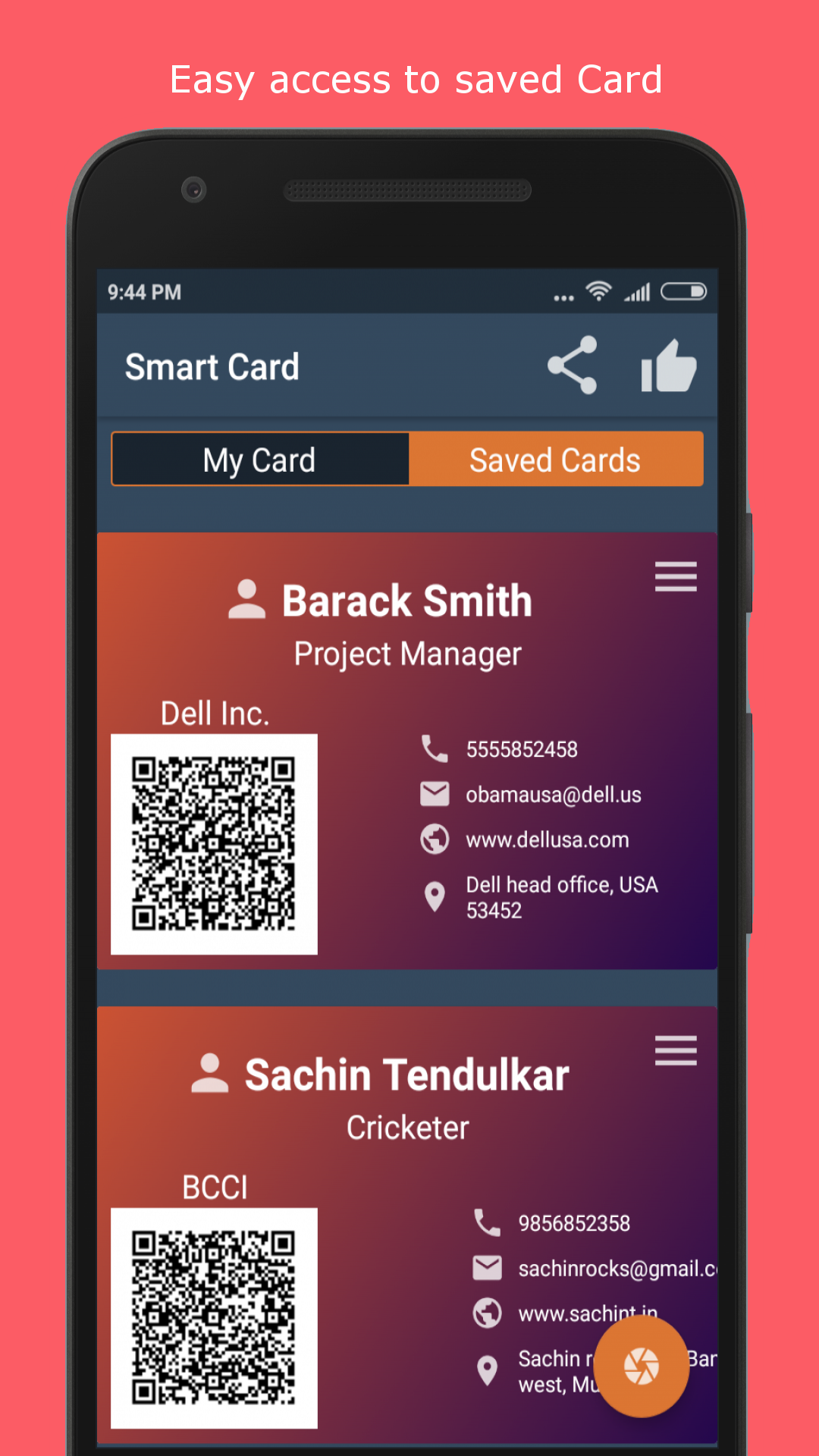 Smart Card - Digital Visiting Card with QR Code - App on Amazon Appstore