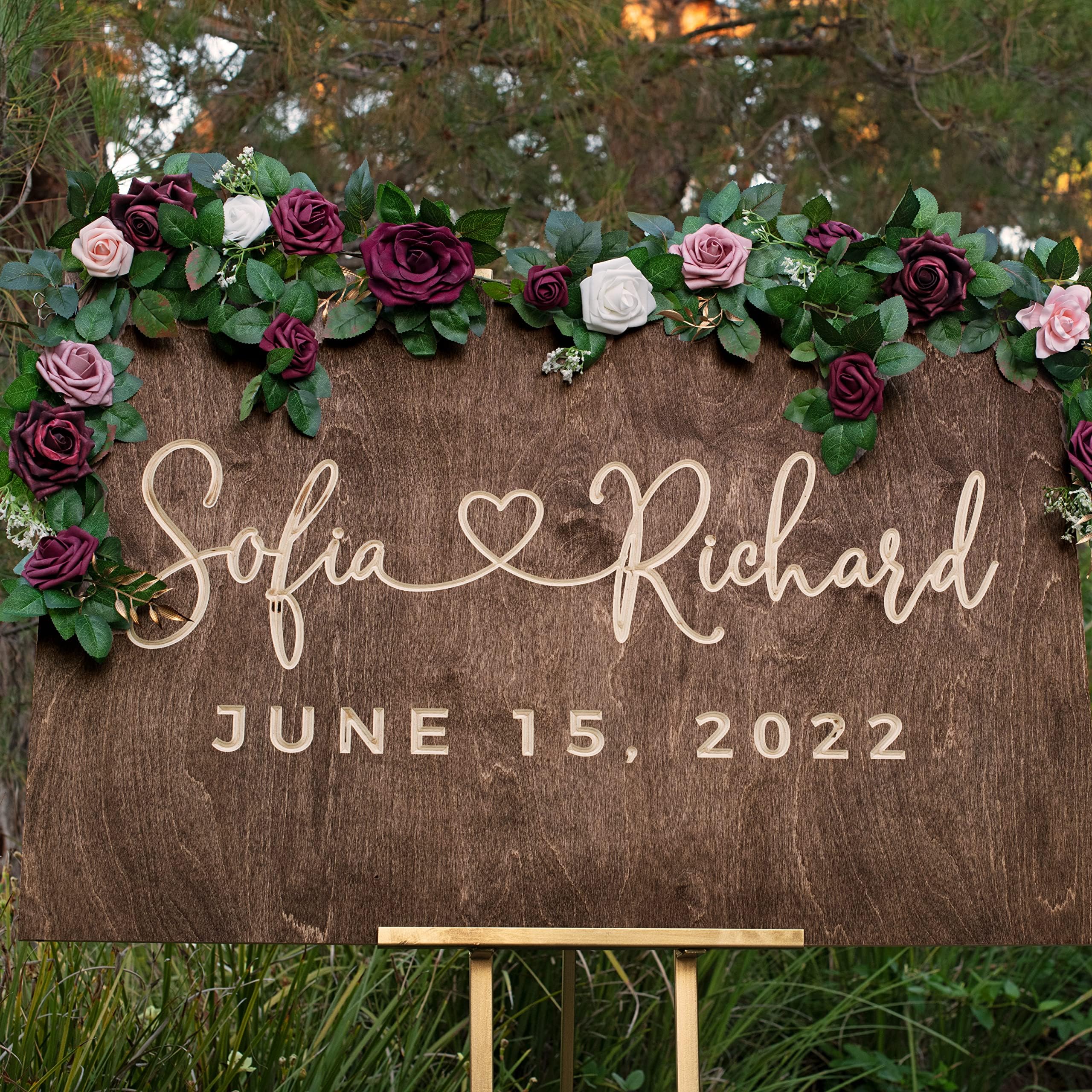 Amazon.com: Editable Wood Wedding Welcome Sign, Personalized Wedding ...