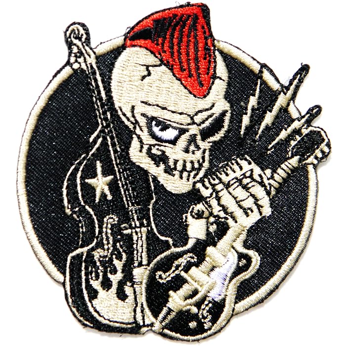 Buy Electric Violin Cello Musical Skull Ghost Mohawk Old School Skool ...