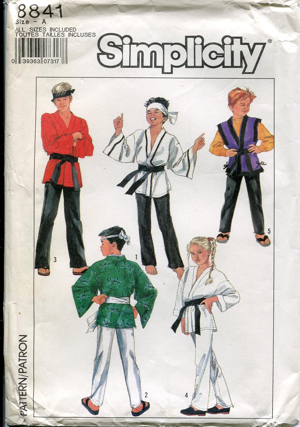 Amazon.com: Simplicity Pattern 8841 Boys' and Girls' Kimono in Two ...
