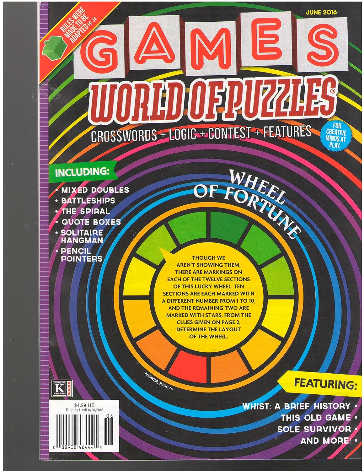 Games World of Puzzles Magazine June 2016: Amazon.com: Books