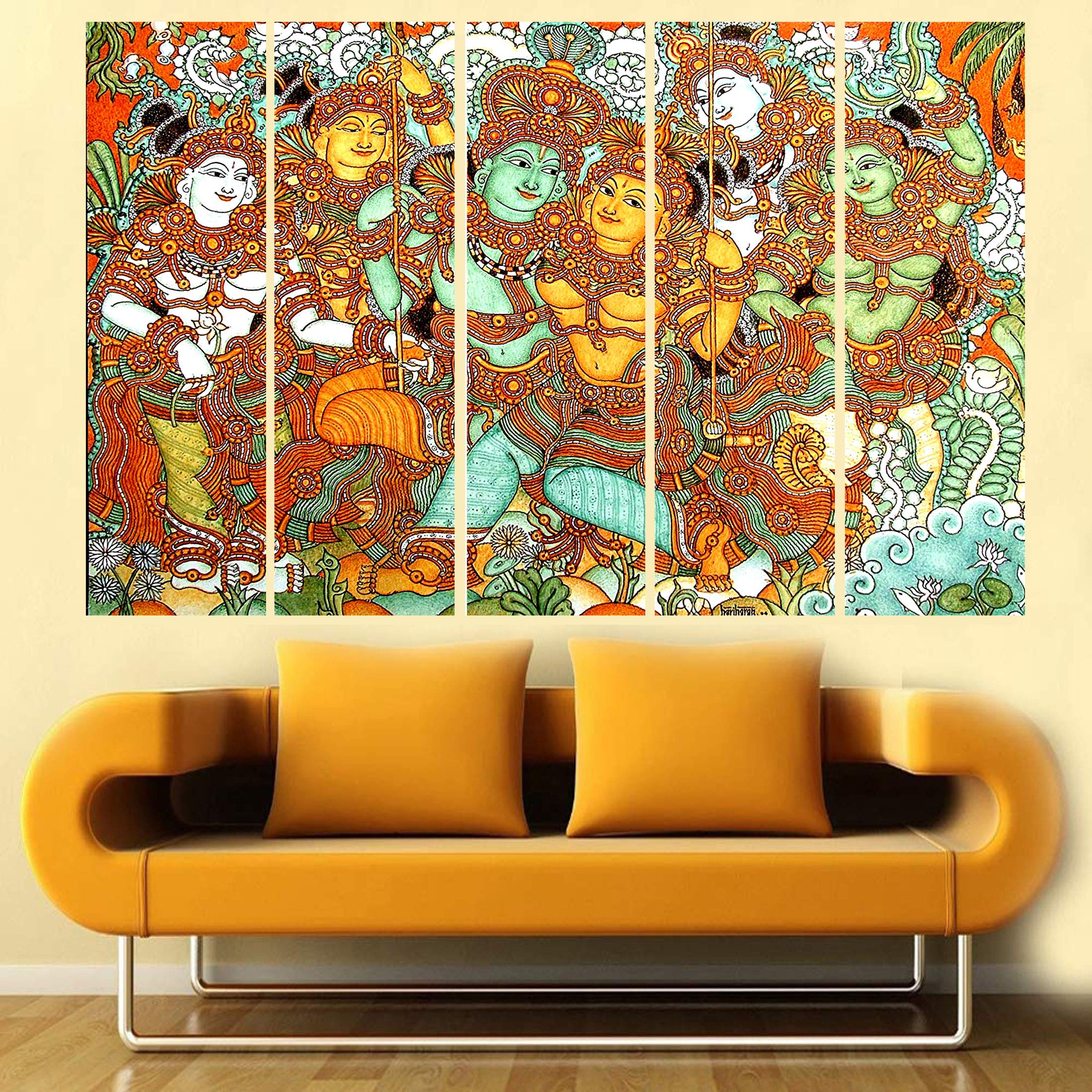Kyara Arts Multiple Frames Beautiful Kerala Mural Art Radha Krishna ...