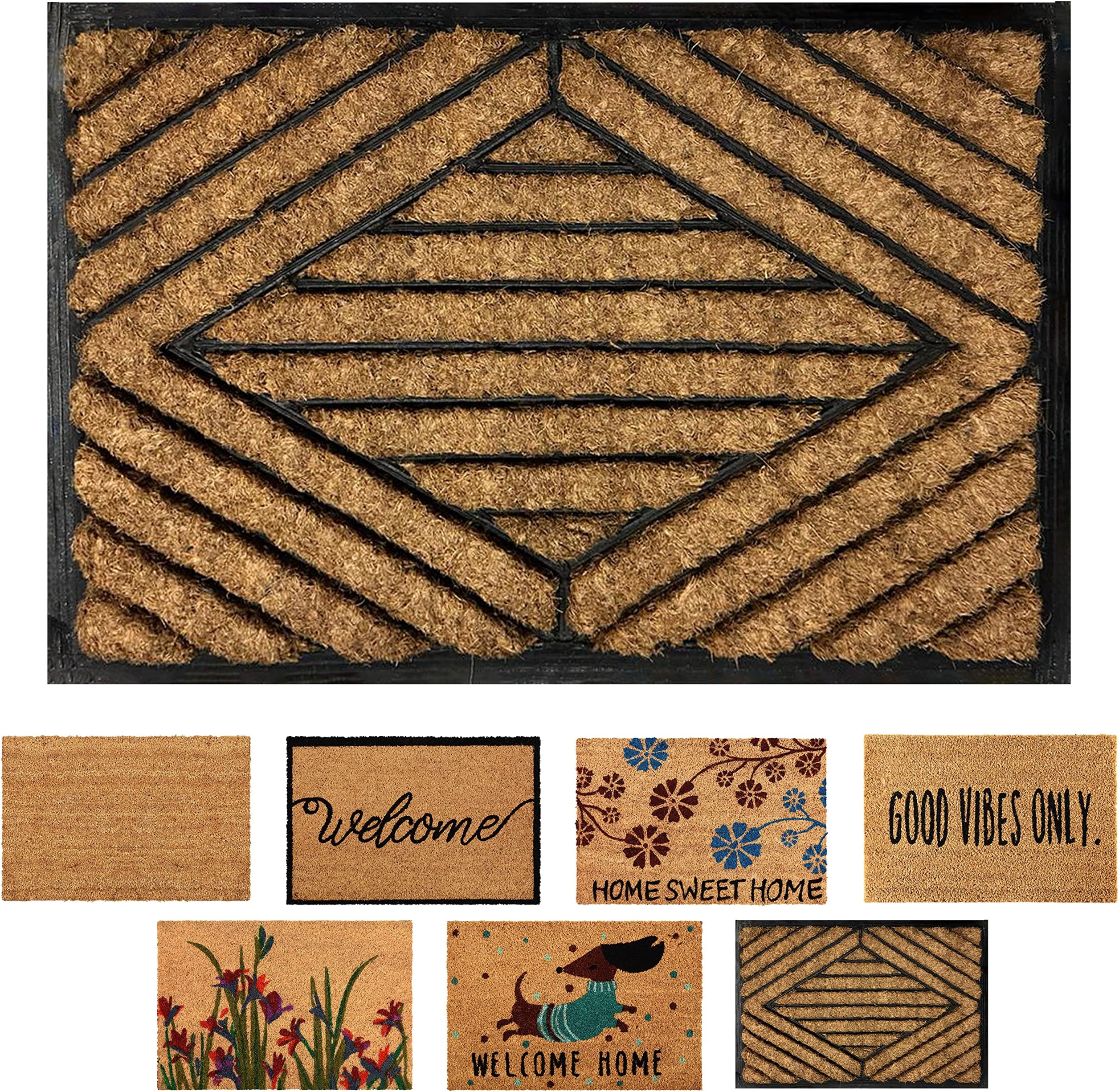 Coco & Coir Door Mat Indoor/Outdoor | 100% Natural Coir Weather ...