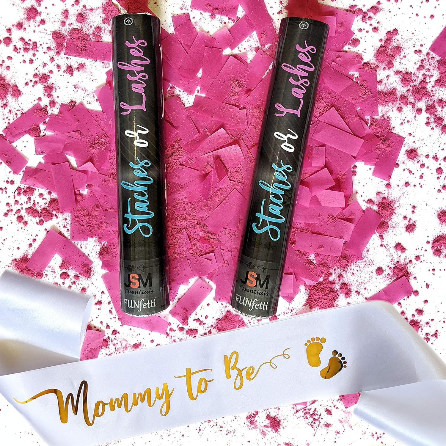 Amazon.com: Gender Reveal Confetti and Powder Popper for Themed Baby ...