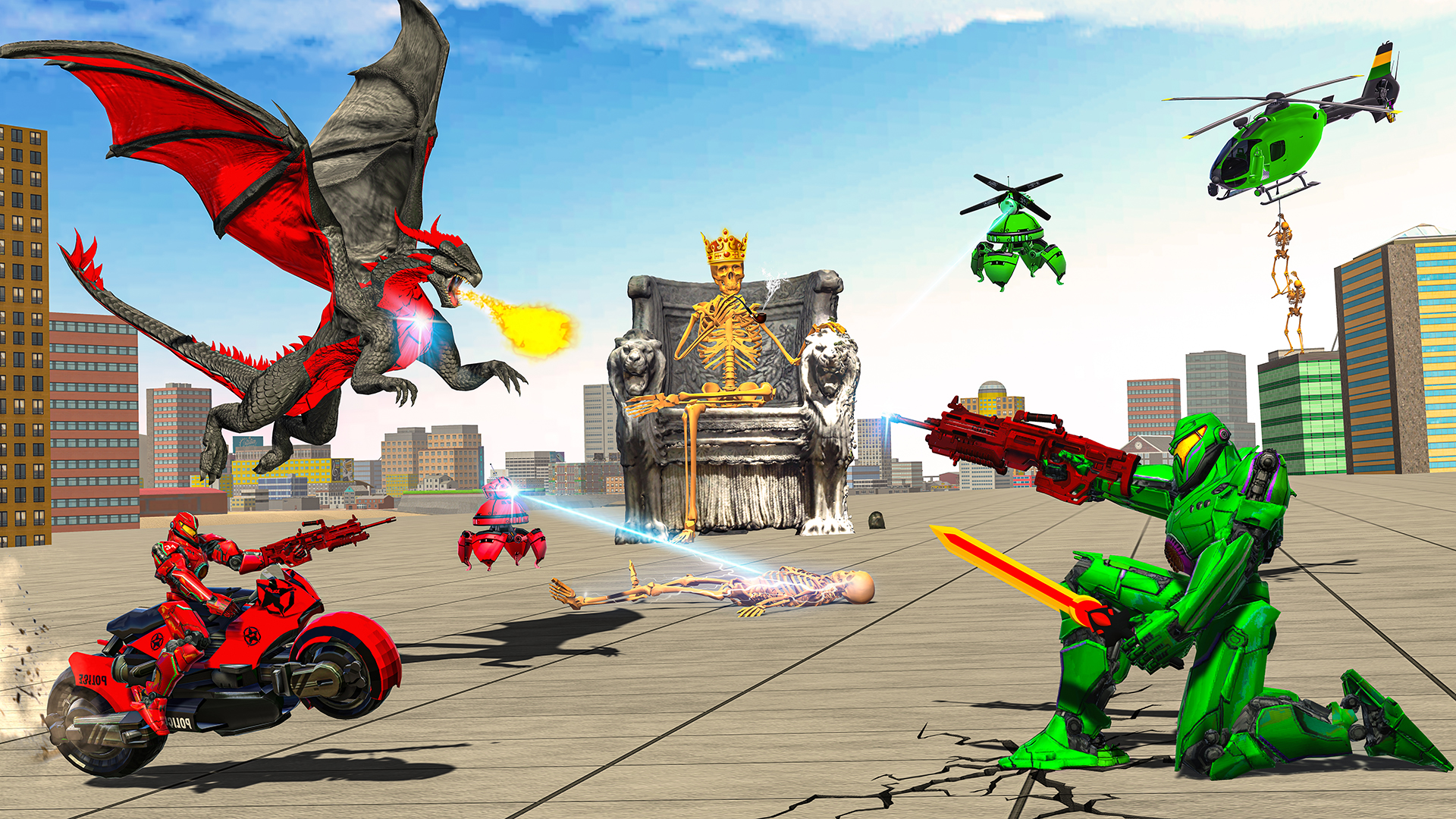 Flying Dragon Robot Transformation Game- Futuristic Robot Car Shooting ...