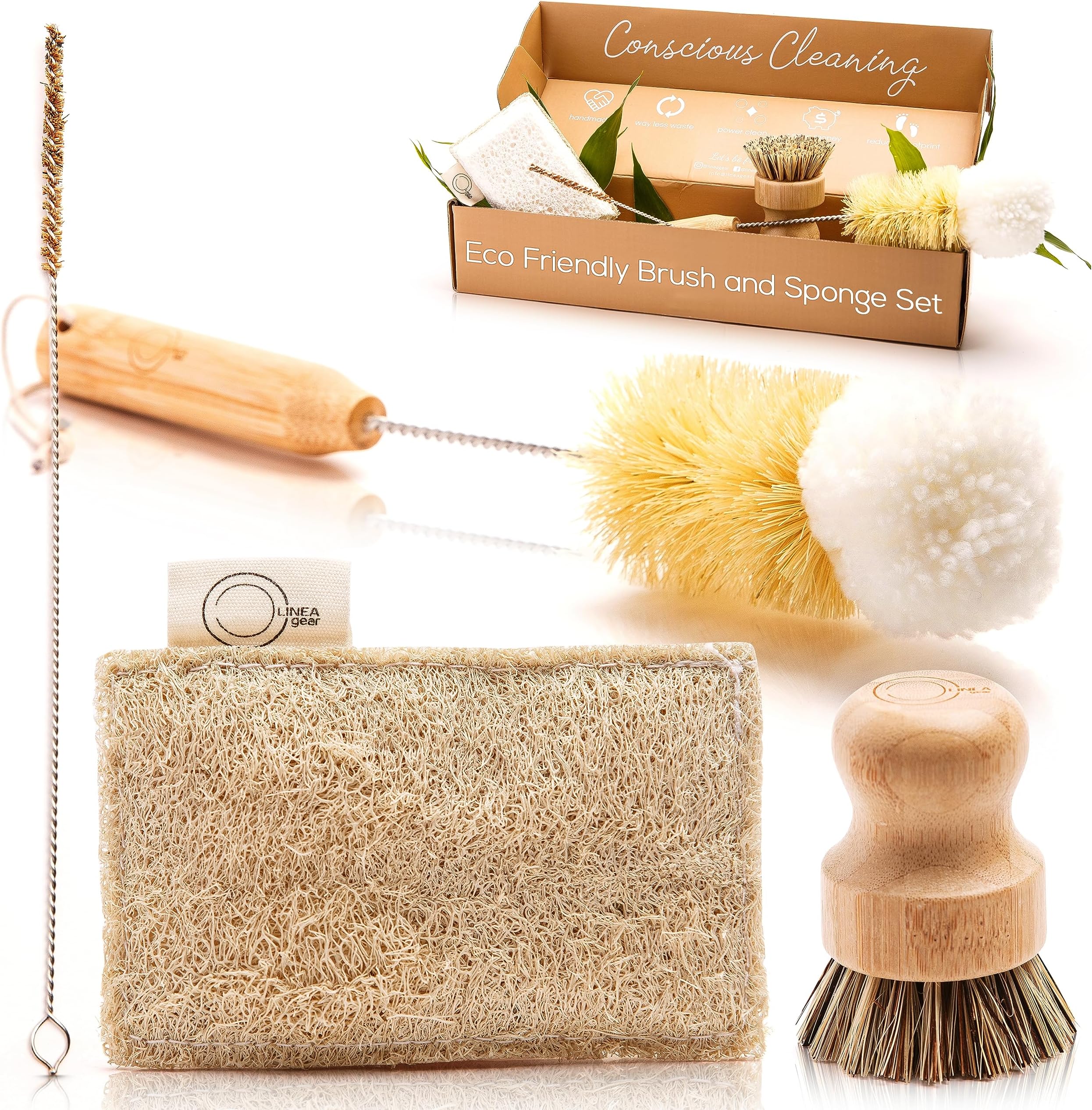 Amazon.com: Eco Friendly Kitchen Dish Cleaning Set - Biodegradable and ...