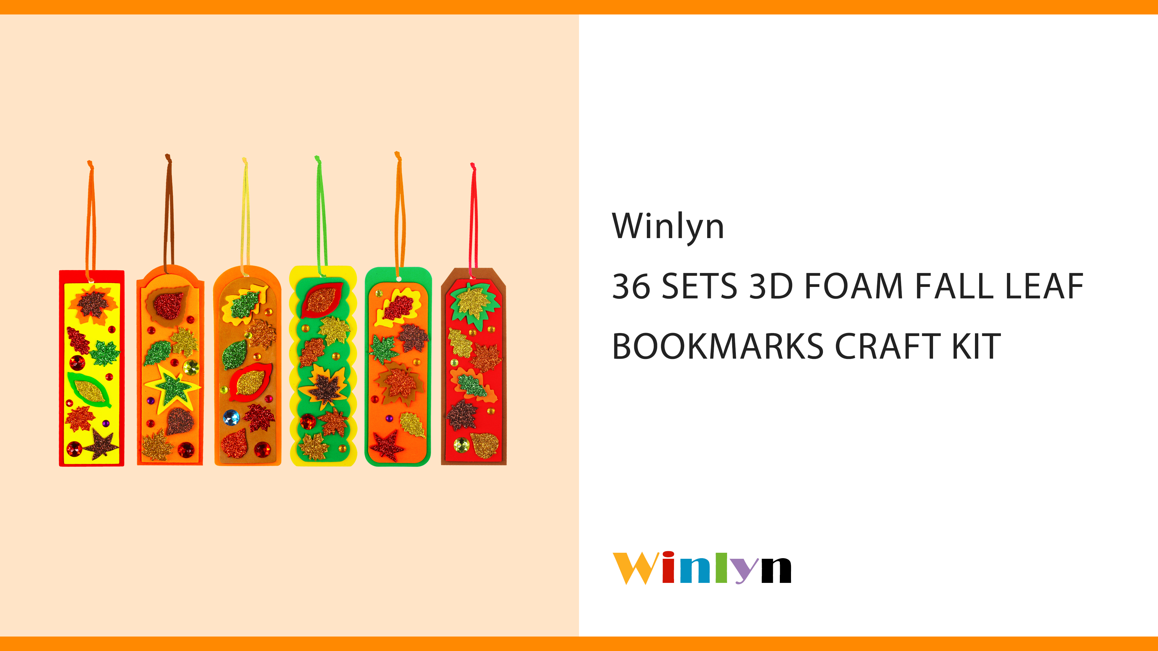 Watch Winlyn 36 Sets 3D Fall Leaf Bookmark Craft Kits for Kids on ...