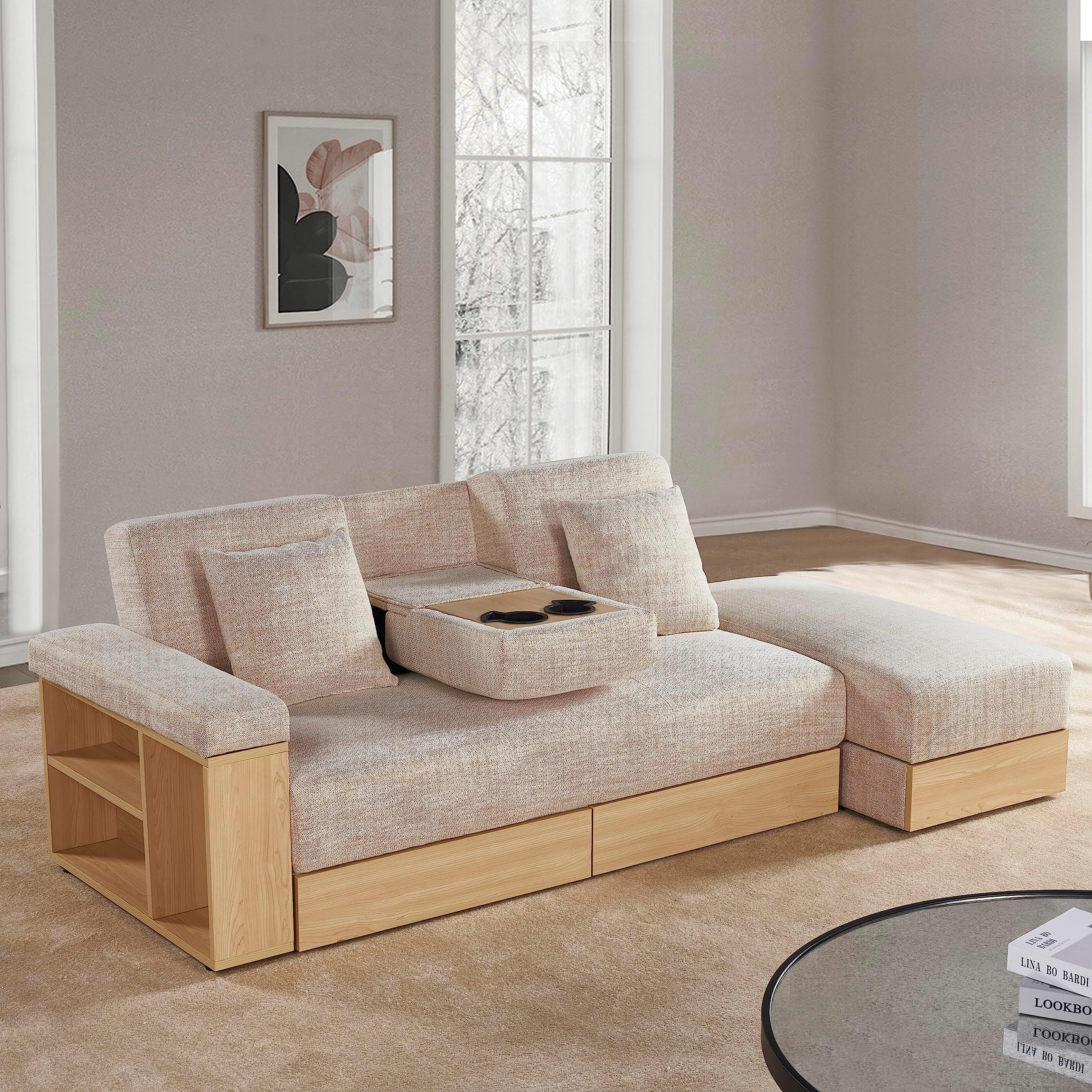 Amazon.com: HomSof Multi-Functional Sofa Sleeper Ottoman Pull Out ...