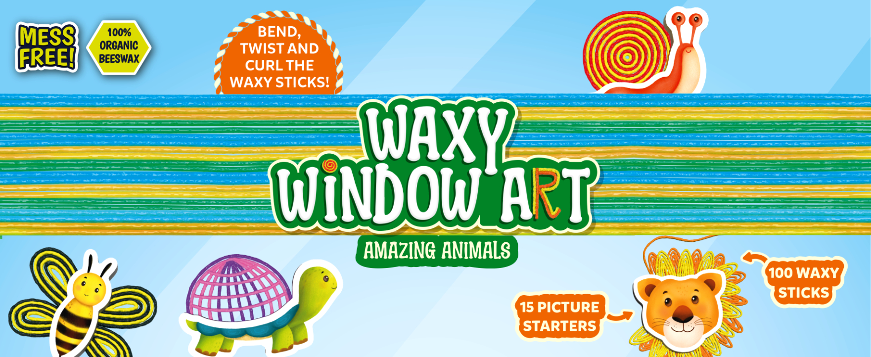 Uk Store Skillmatics Waxy WindowTRDN Art - 100 Bendable Waxy Sticks For DIY Craft Kits For Kids ...