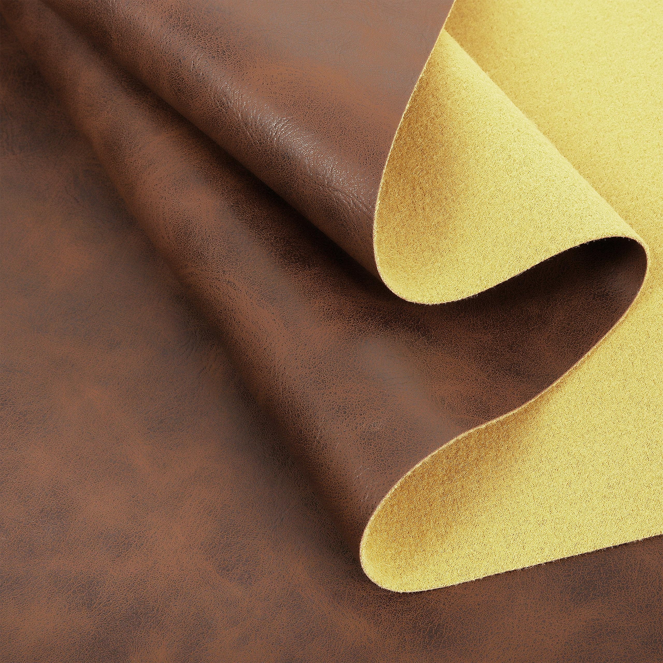 LOTOFUN Upholstery Faux Leather Sheets: 52"x36" Brown Distress PU ...