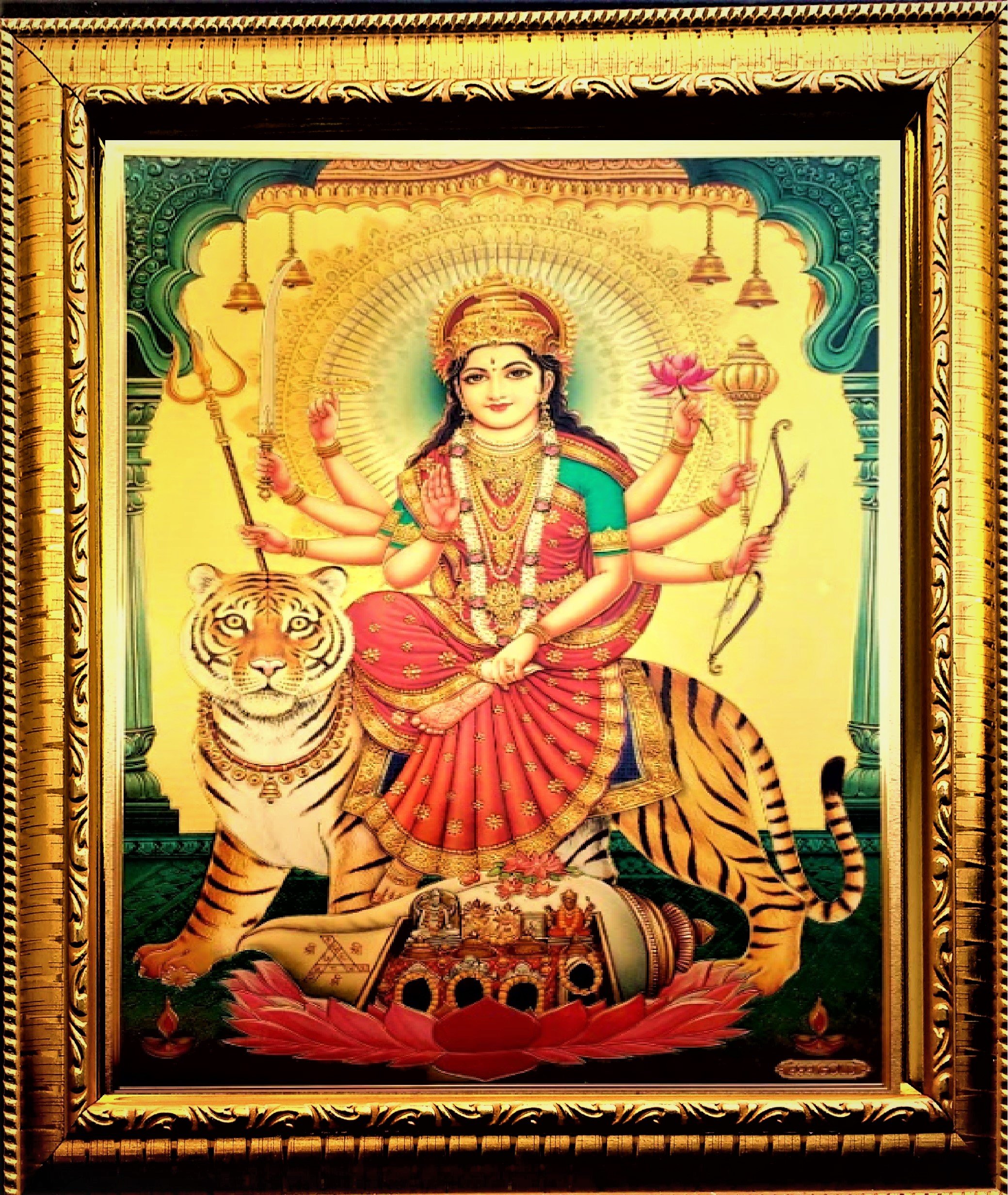 Buy ADA Handicraft Hindu Lord Goddess God Religious Framed Painting for ...