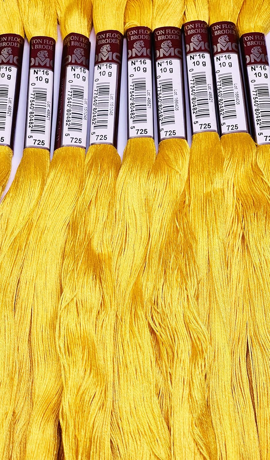 Amazon.com: FLOCHE-DMC Coton FLOCHE A BRODER-COLOR-725-YELLOW-MED