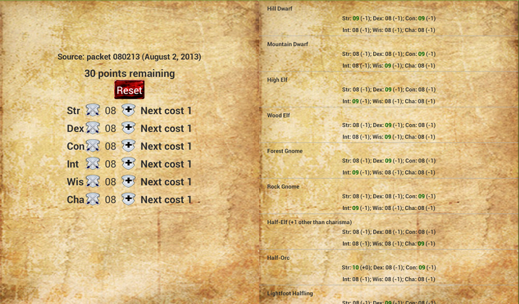 D&D Next Score Calculator - App on Amazon Appstore