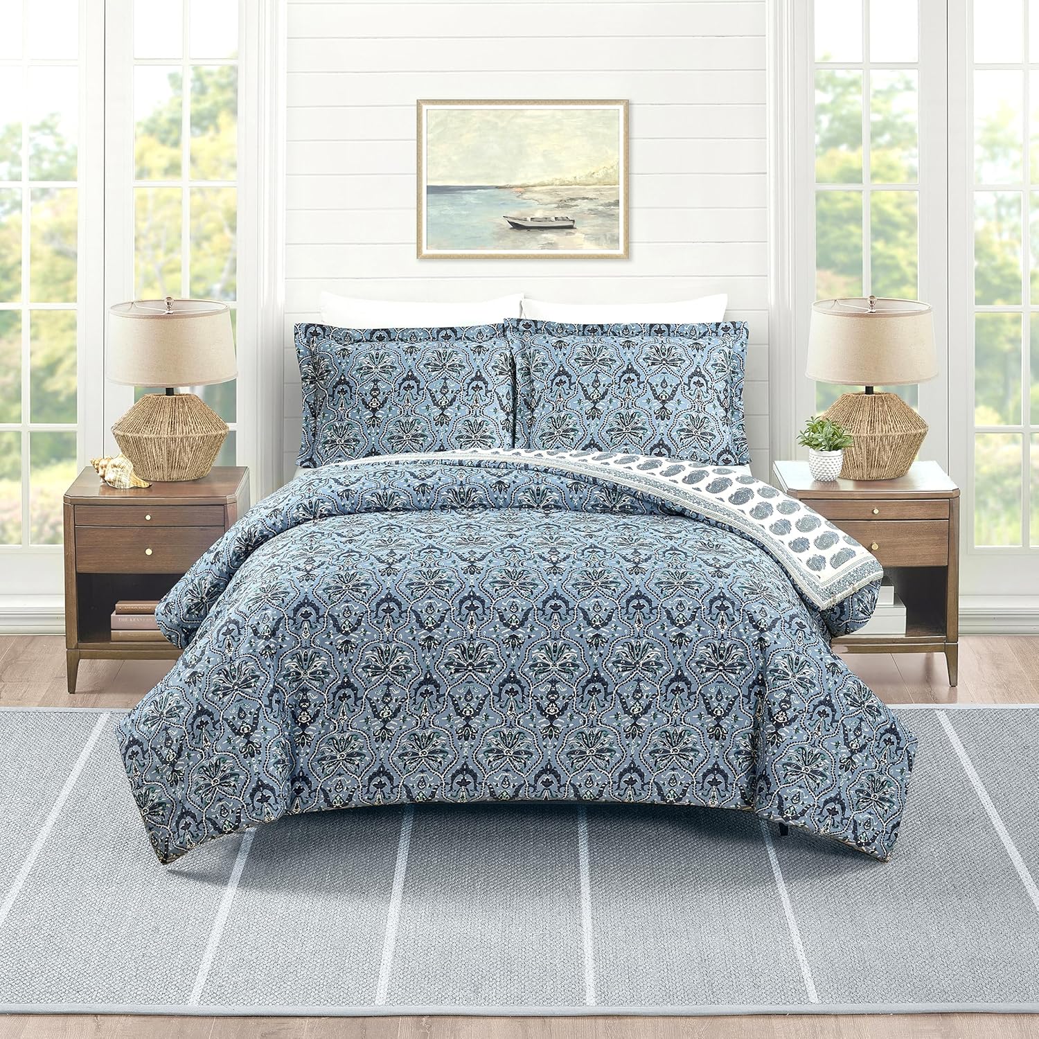 Amazon.com: Hamilton Reversible Comforter and Pillow Sham Set, 3-Piece ...