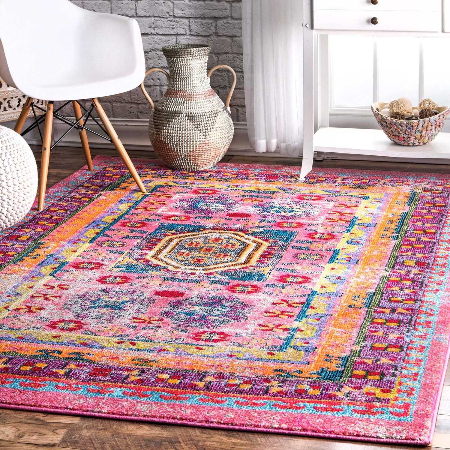 Amazon.com: nuLOOM Amelia Bohemian Sun Area Rug, 8' x 10', Multi ...