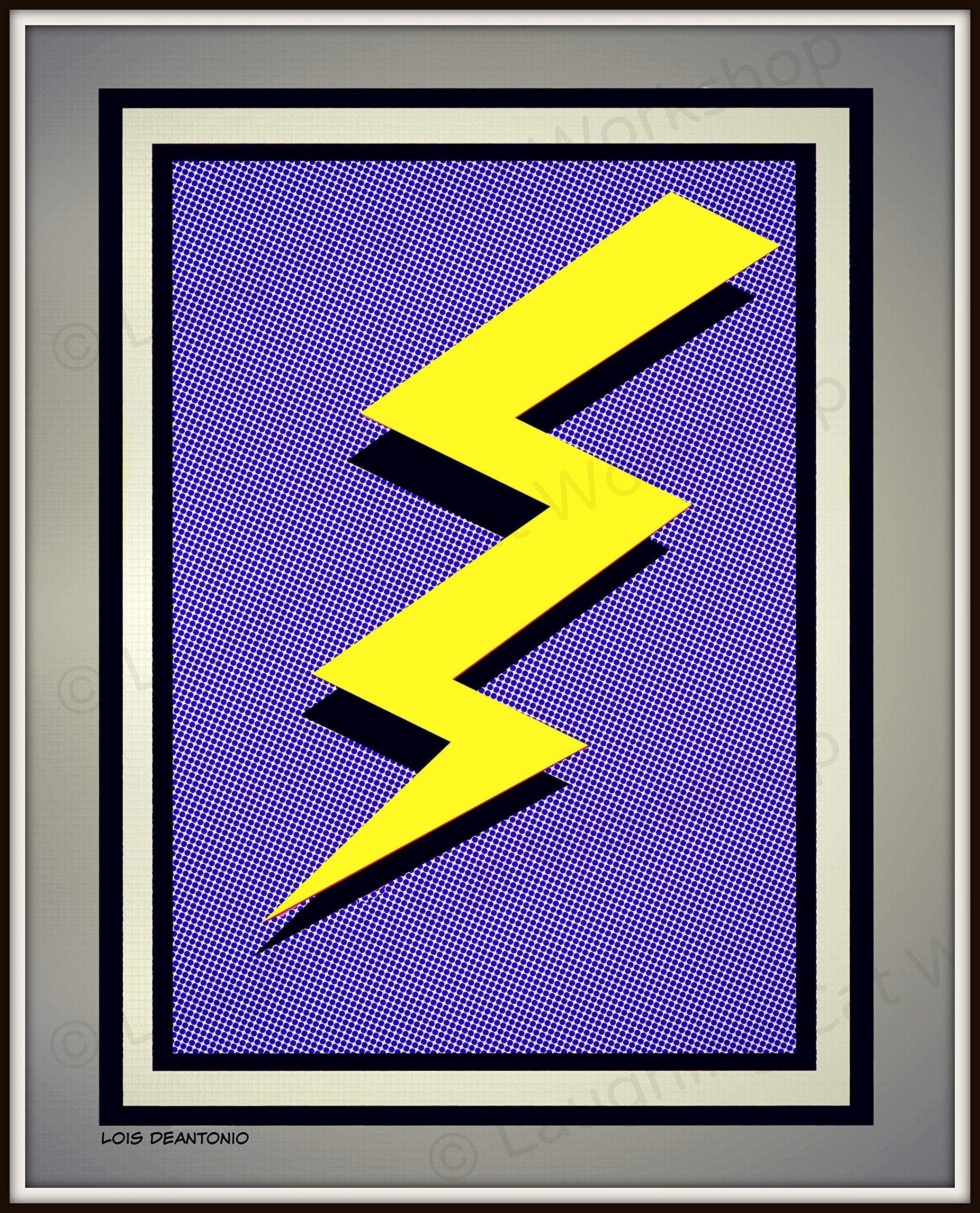 Buy Superheroes Art Lightning Electric Bolt art Comics Art Print ...
