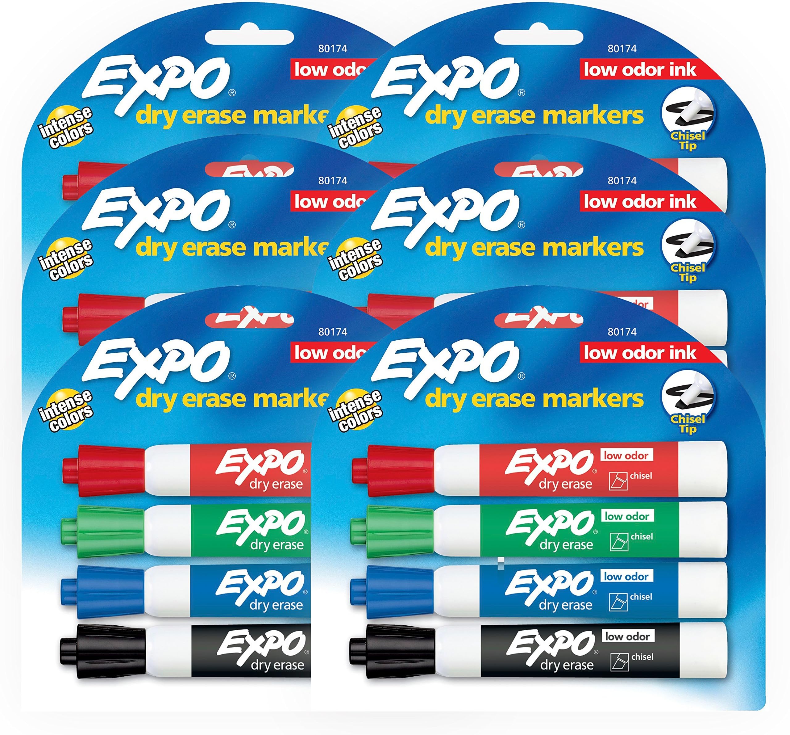 Amazon.com : EXPO Low Odor Dry Erase Markers, Chisel Tip, Assorted ...
