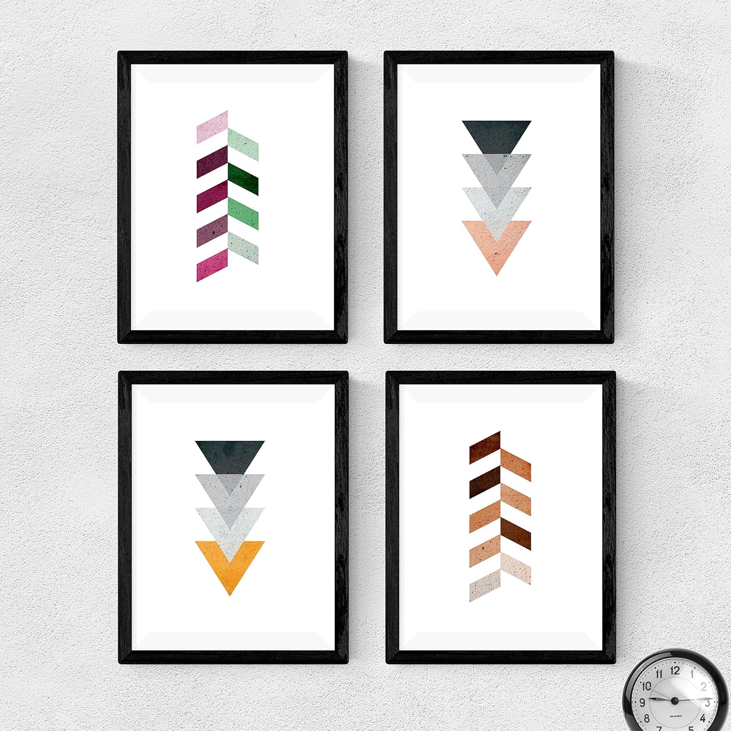 Nacnic Geometric Shapes Poster Set Geometric Arrows Black and Violet ...