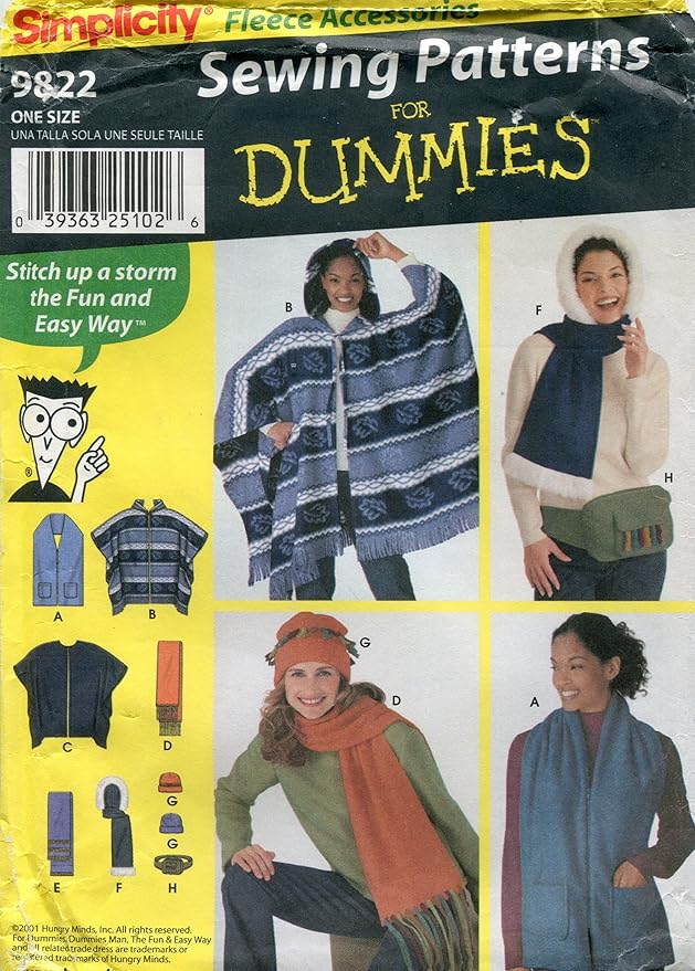 Amazon.com: Simplicity Pattern for Dummies 9822 / 0600 Fleece ...