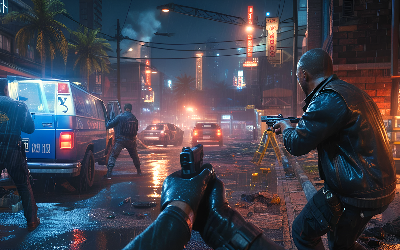 Real Gangster war, Crime in the Street Miami Shooting Games : Gangster ...
