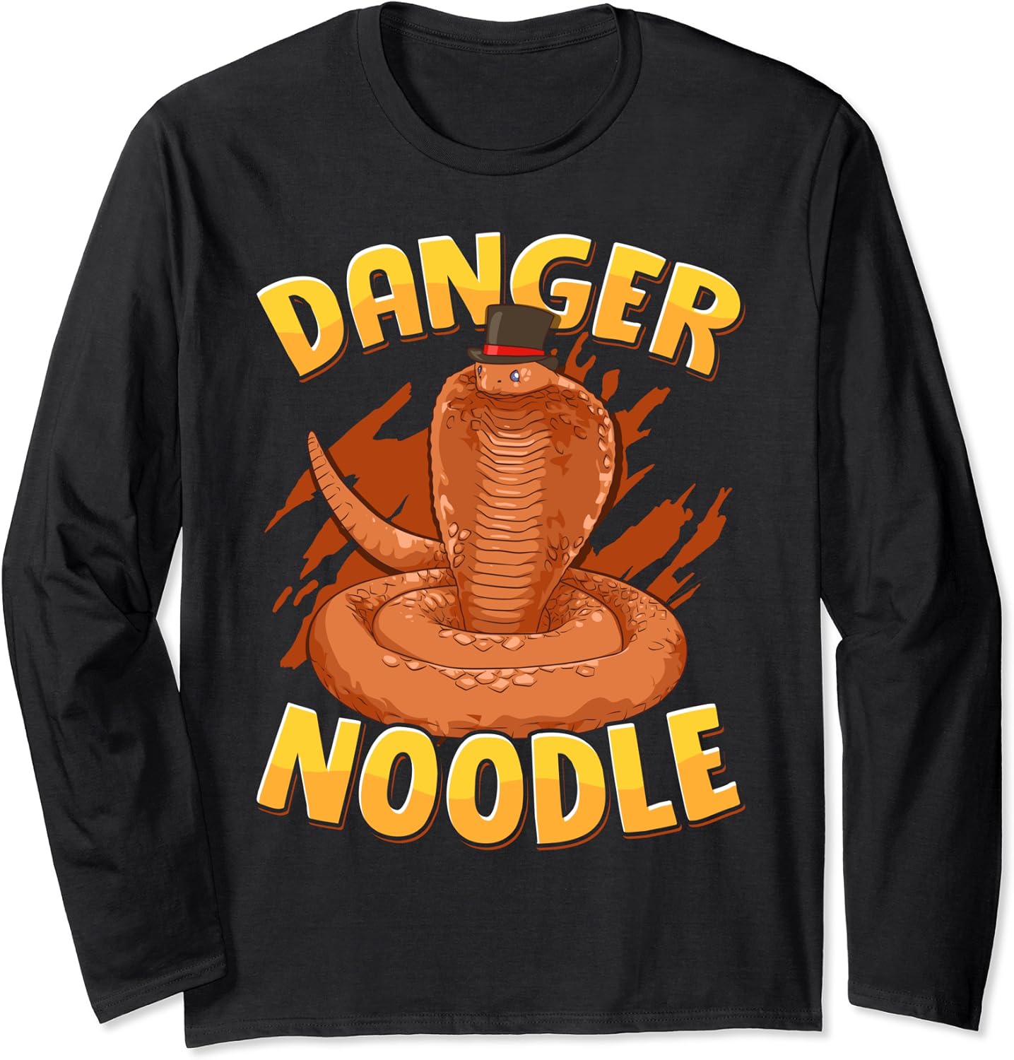 Amazon.com: Danger Noodle Funny Cute Snake Top Hat Meme Long Sleeve T ...