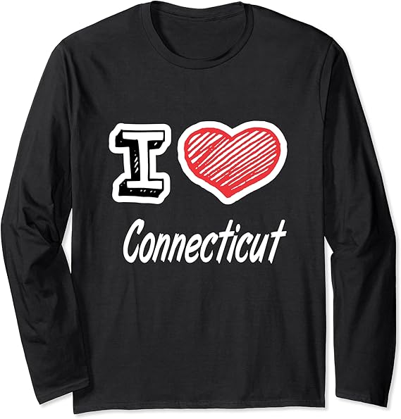 I Love Connecticut Long Sleeve T-Shirt : Amazon.co.uk: Fashion