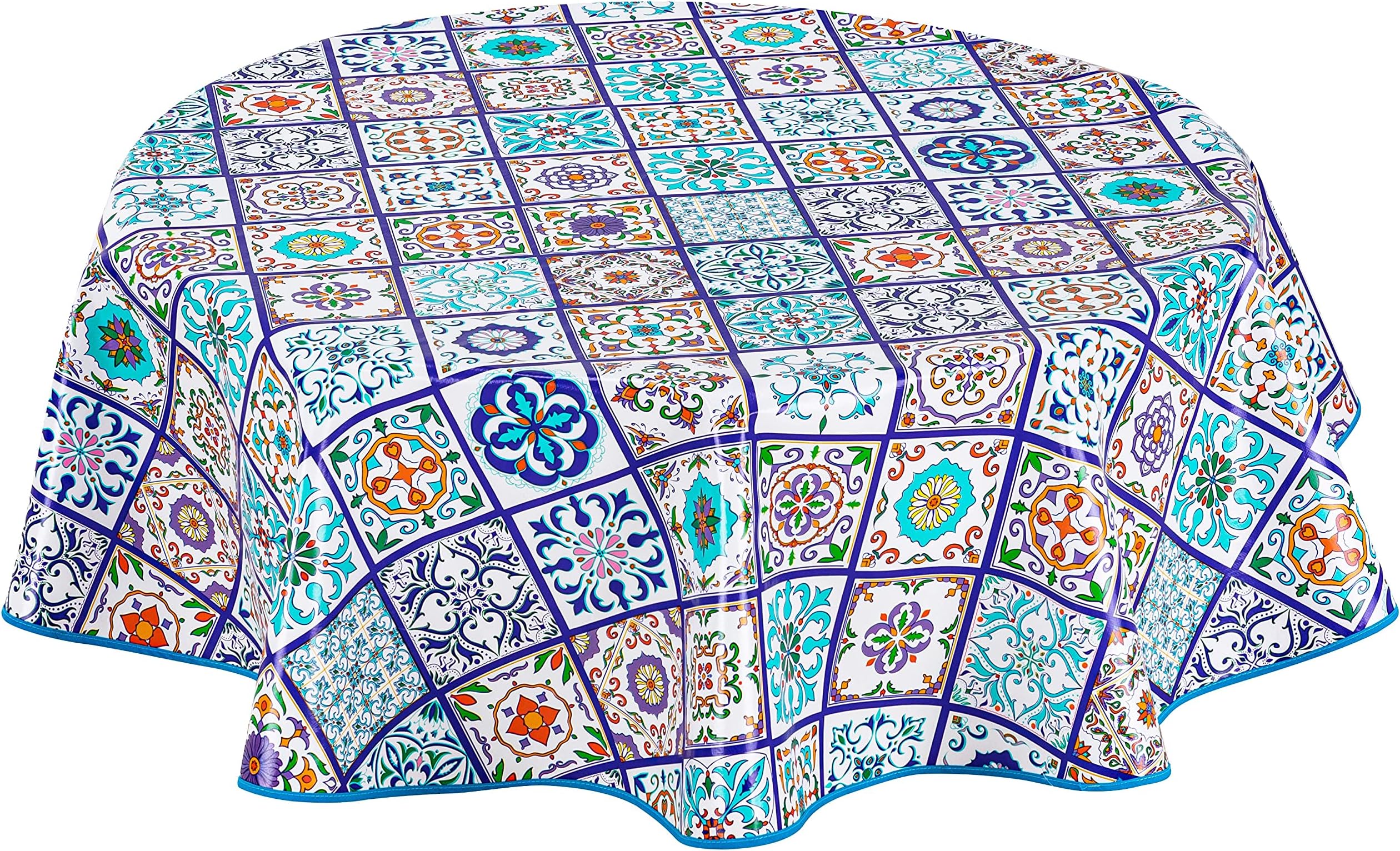 Home Direct Round Oilcloth PVC Wipe Clean Tablecloth Table Cover 140cm ...