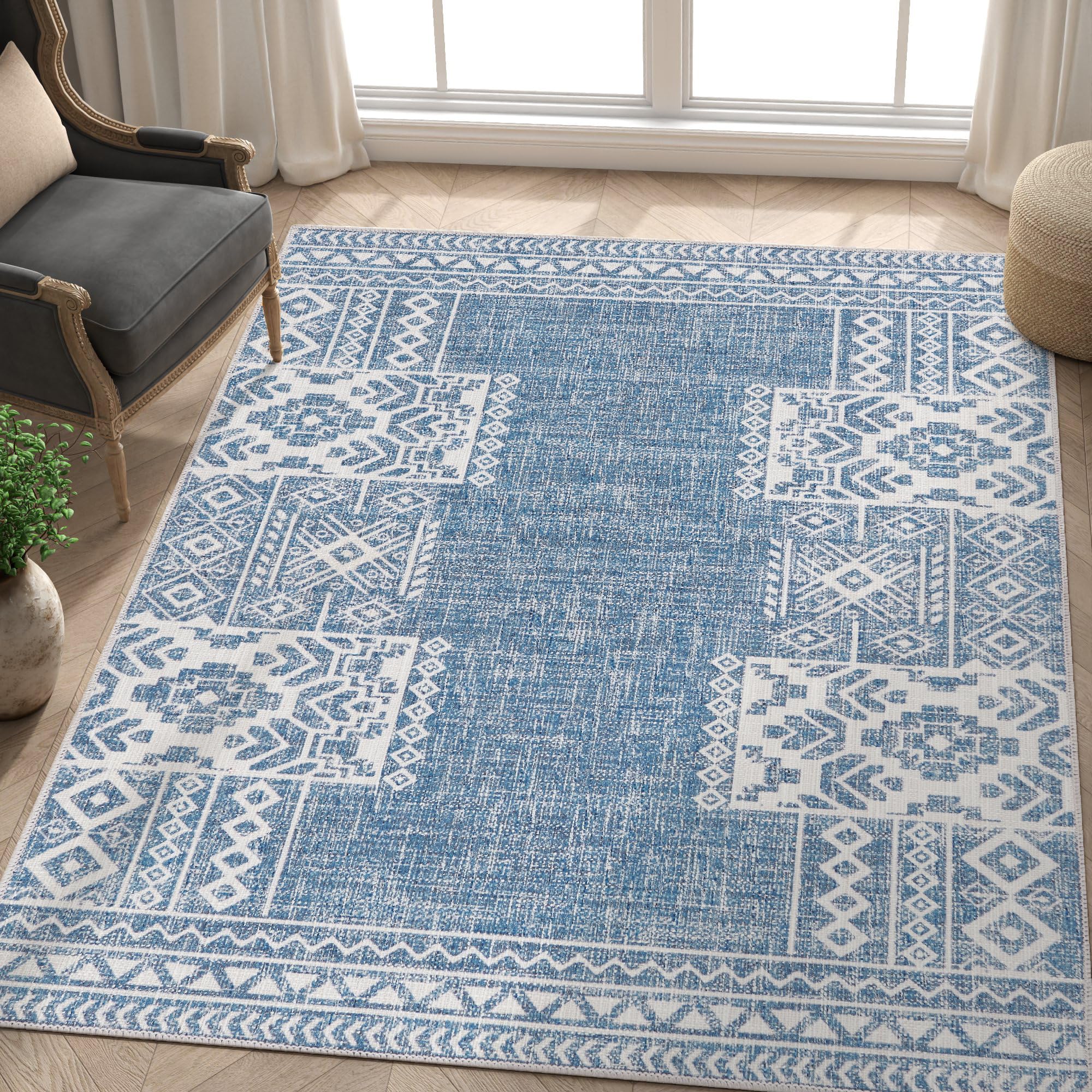Amazon.com: jinchan Area Rug - 4x6 Ultra-Thin Washable Rug, Vintage ...