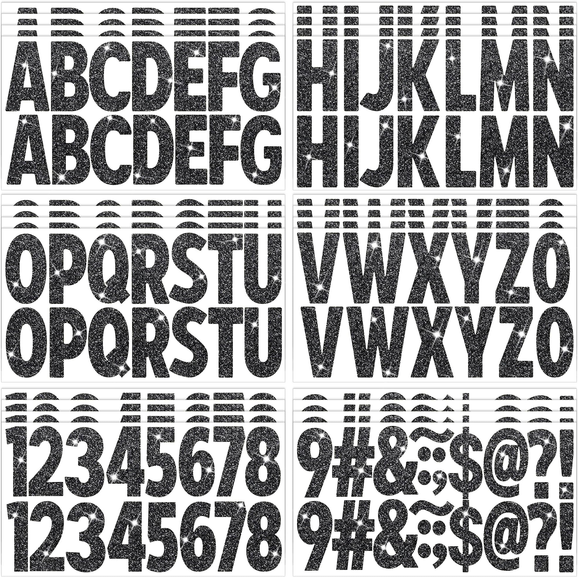 Amazon.com: Waynoda 10 Sheet 520 Pieces Self Adhesive Glitter Letters ...