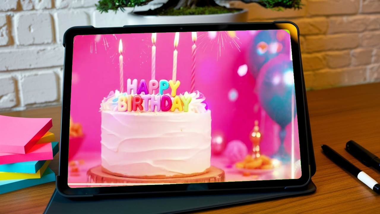 Happy Birthday Cake Screensaver – Candles, Balloons & Song Loop in 4K ...