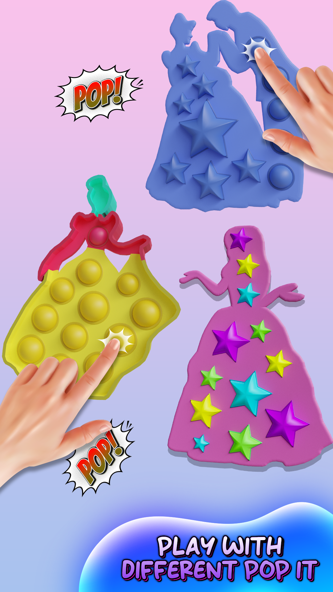 Pop It Princess Dolls ASMR Puppets Fidget Toys Trading:Amazon.com ...