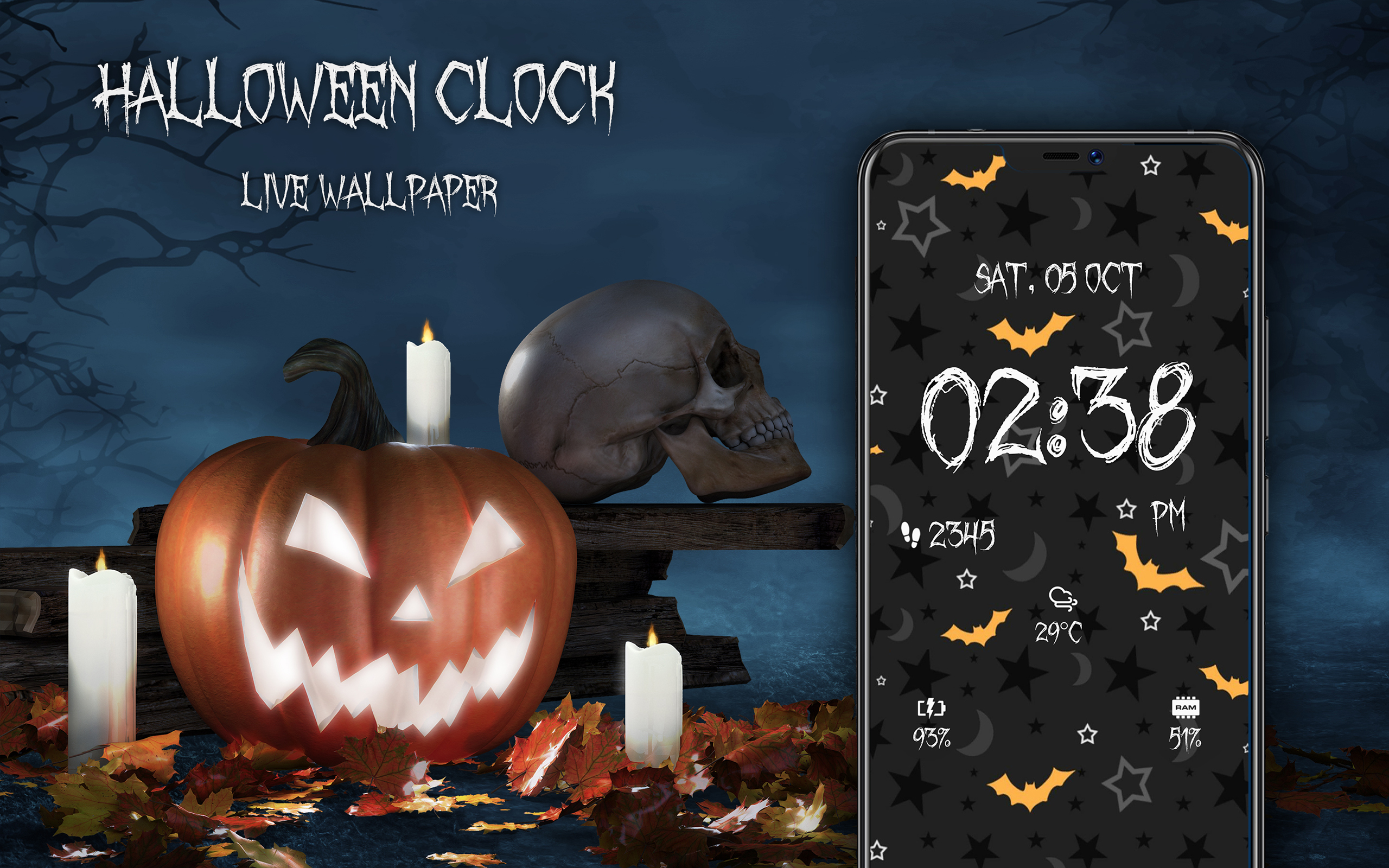 Halloween Spooky Digital Clock Live Wallpaper - App on Amazon Appstore