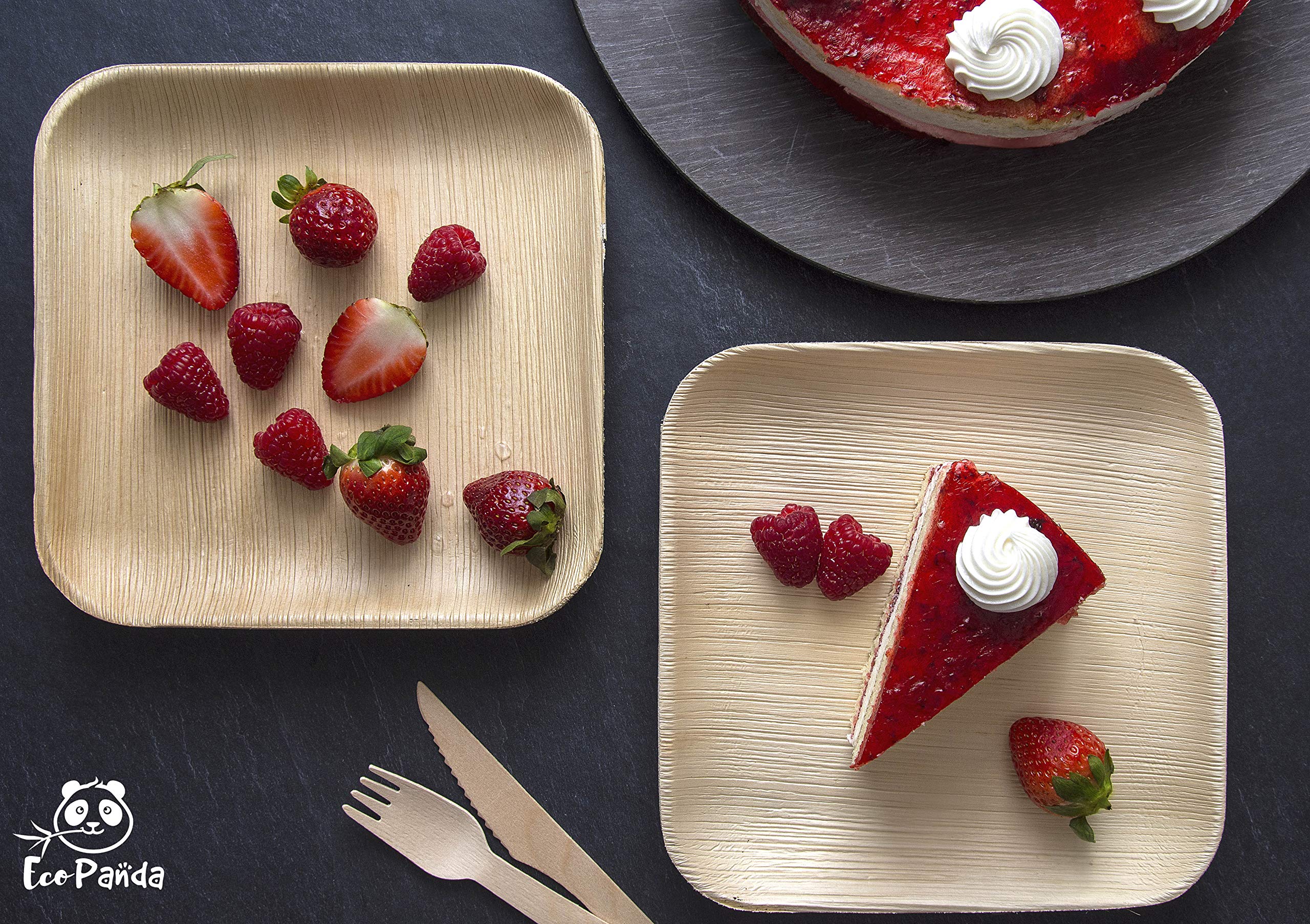 Buy Sturdy Bamboo Disposable Plates 50/50/50 Pack, 100% Compostable ...