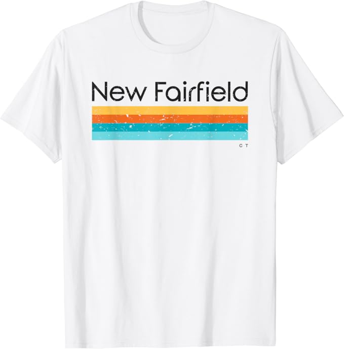 Amazon.com: Vintage New Fairfield CT Retro Design T-Shirt : Clothing ...