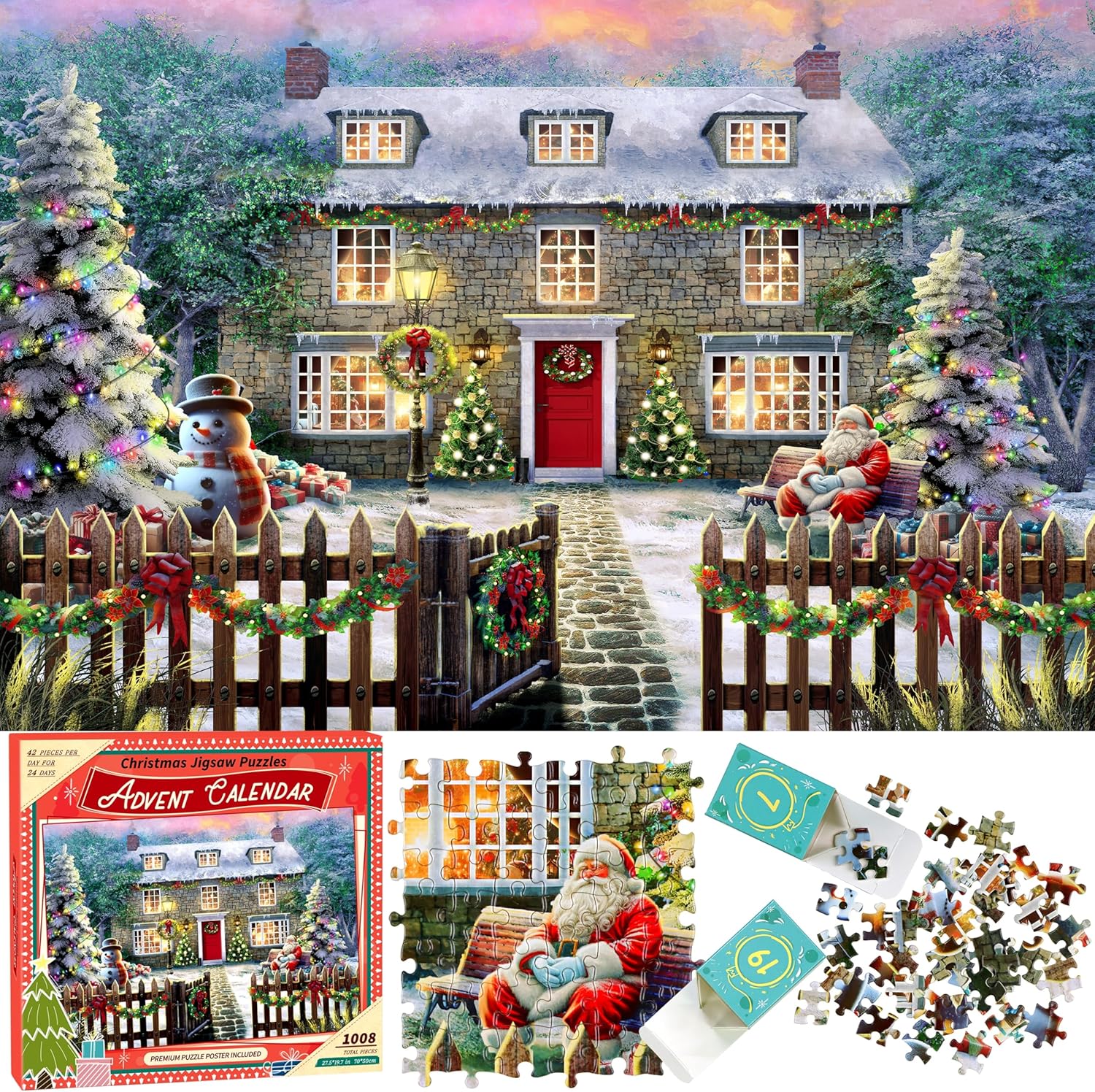 Amazon.com: Wowok Advent Calendar 2025 Christmas Jigsaw Puzzles ...