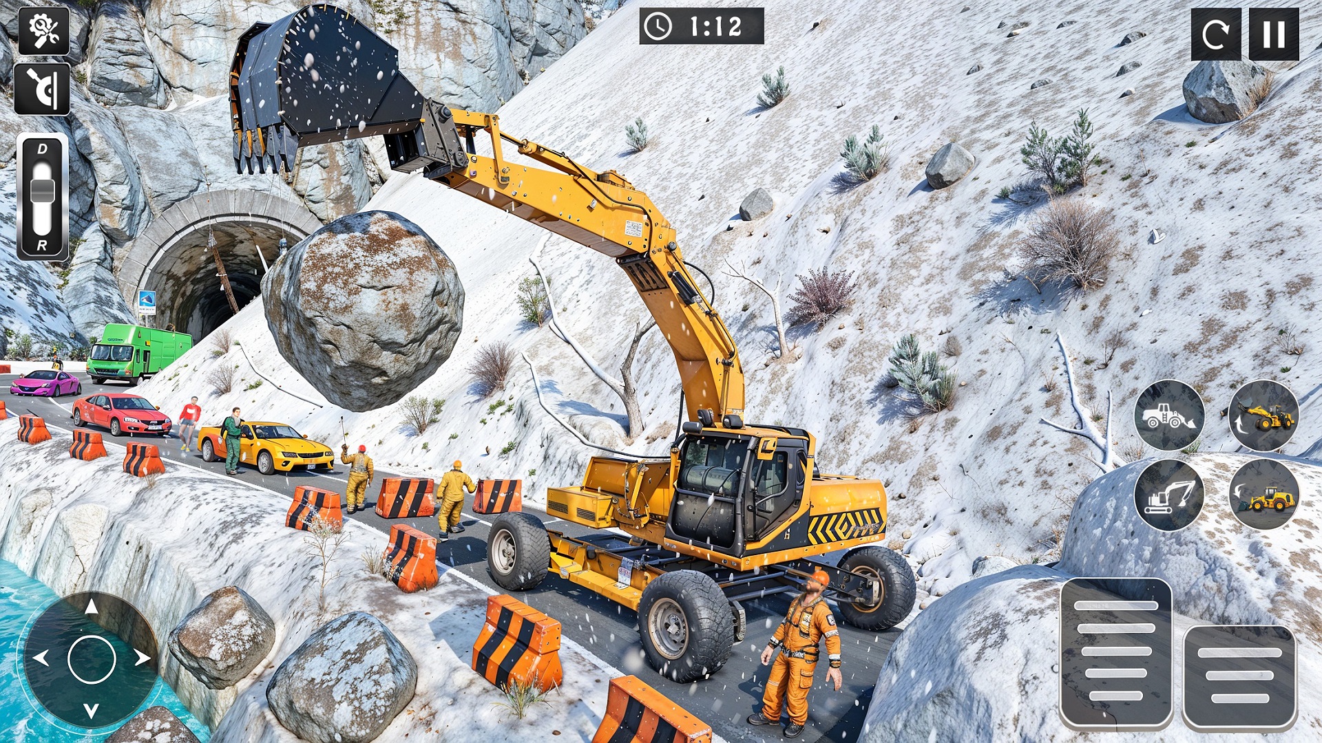 Snow Excavator Crane Simulator City Construction Bulldozer Plow Games ...