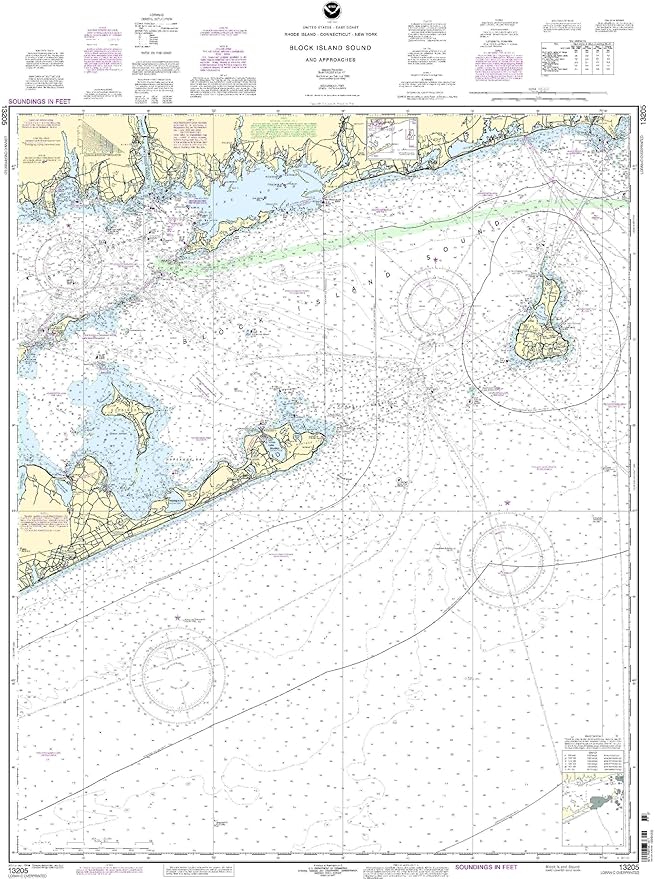 Amazon.com : NOAA 13205 Block Island Sound : Fishing Charts And Maps ...