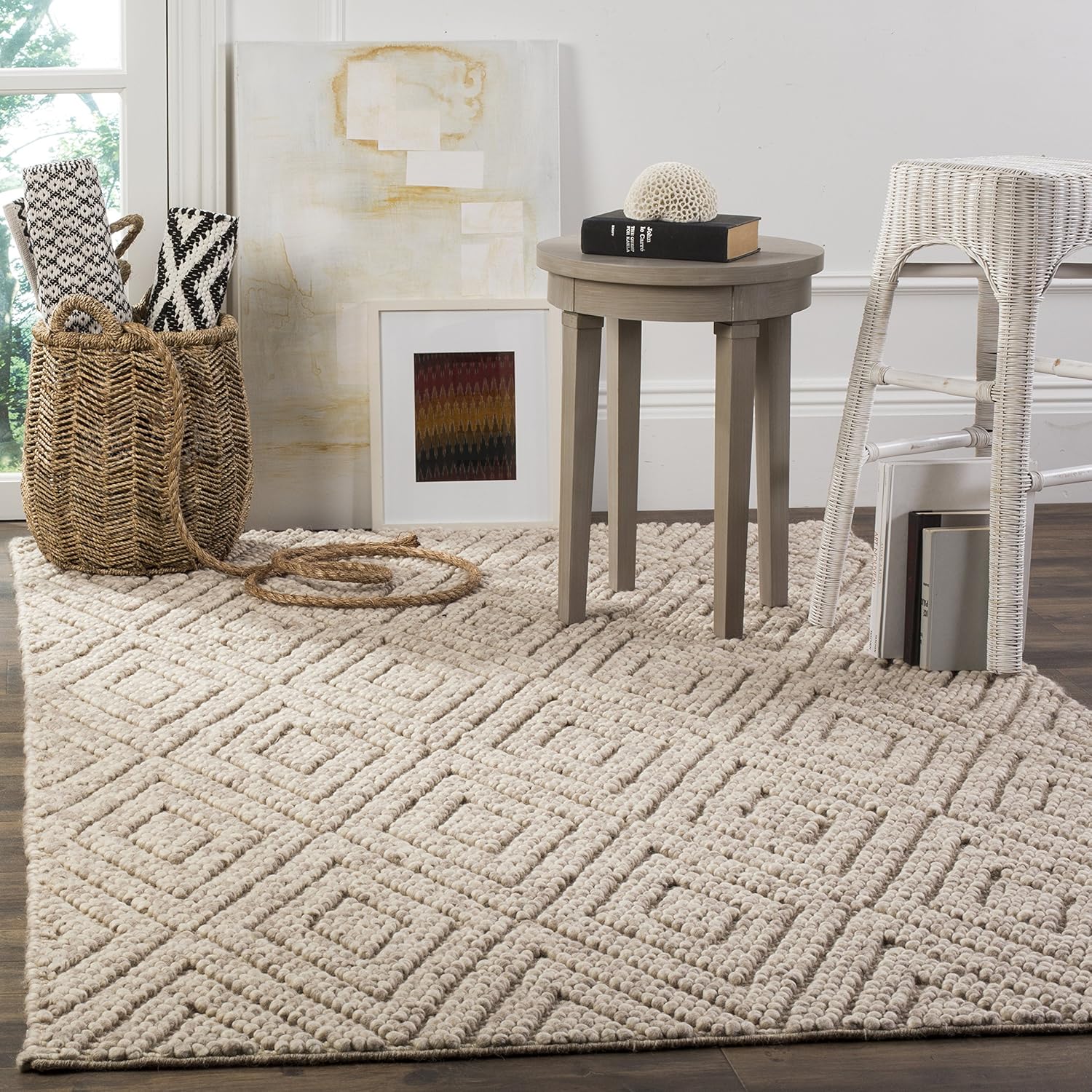 Amazon.com: SAFAVIEH Area Rug 8x10 - Natura Collection - Large - Beige ...