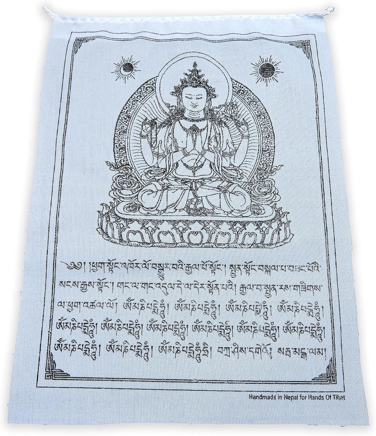 Amazon.com : Buddha of Compassion Tibetan Prayer Flags Solid White ...