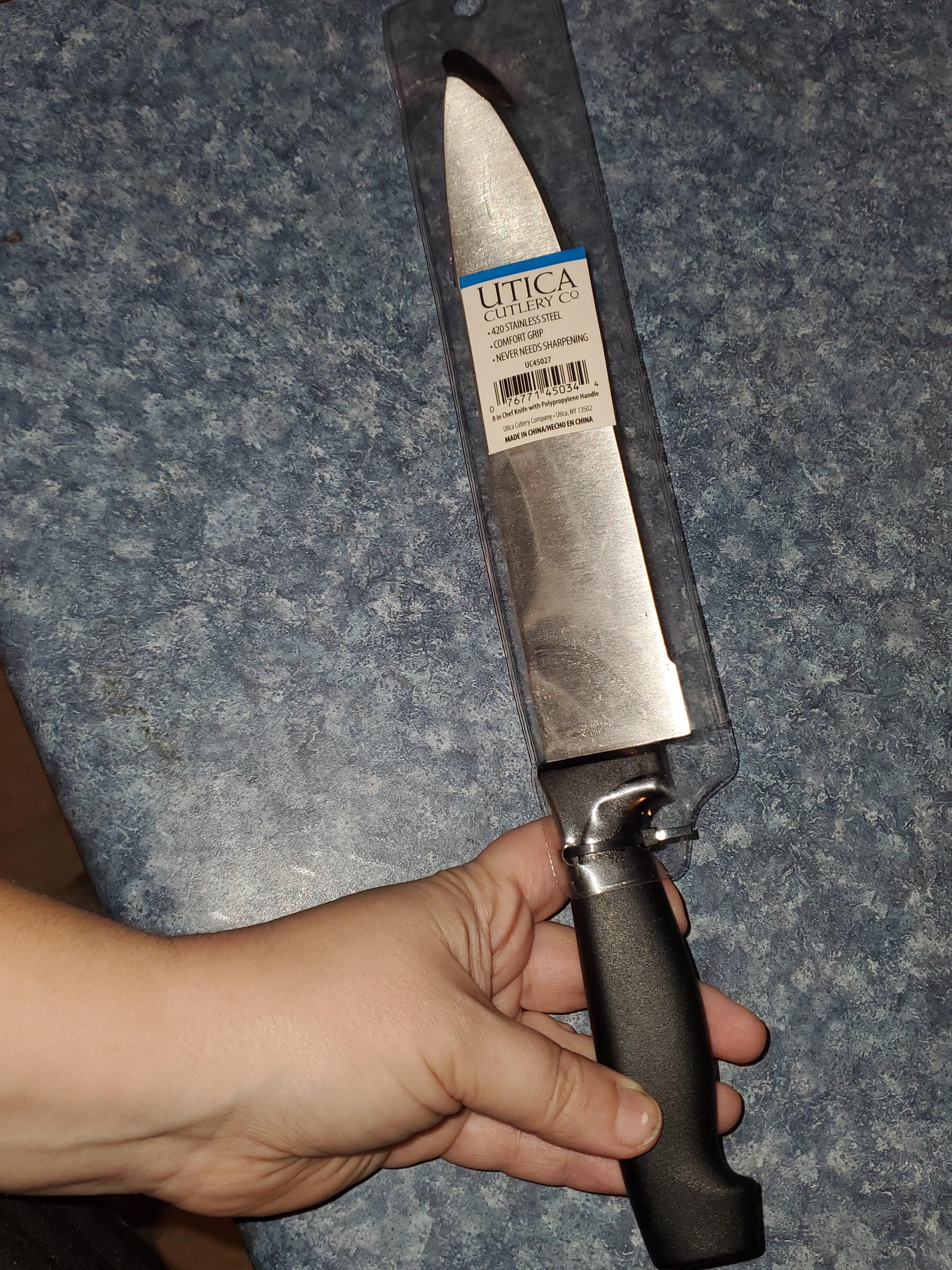 Amazon.com: 8" PP Chef knife – Stainless Steel Blade, Black Handle ...