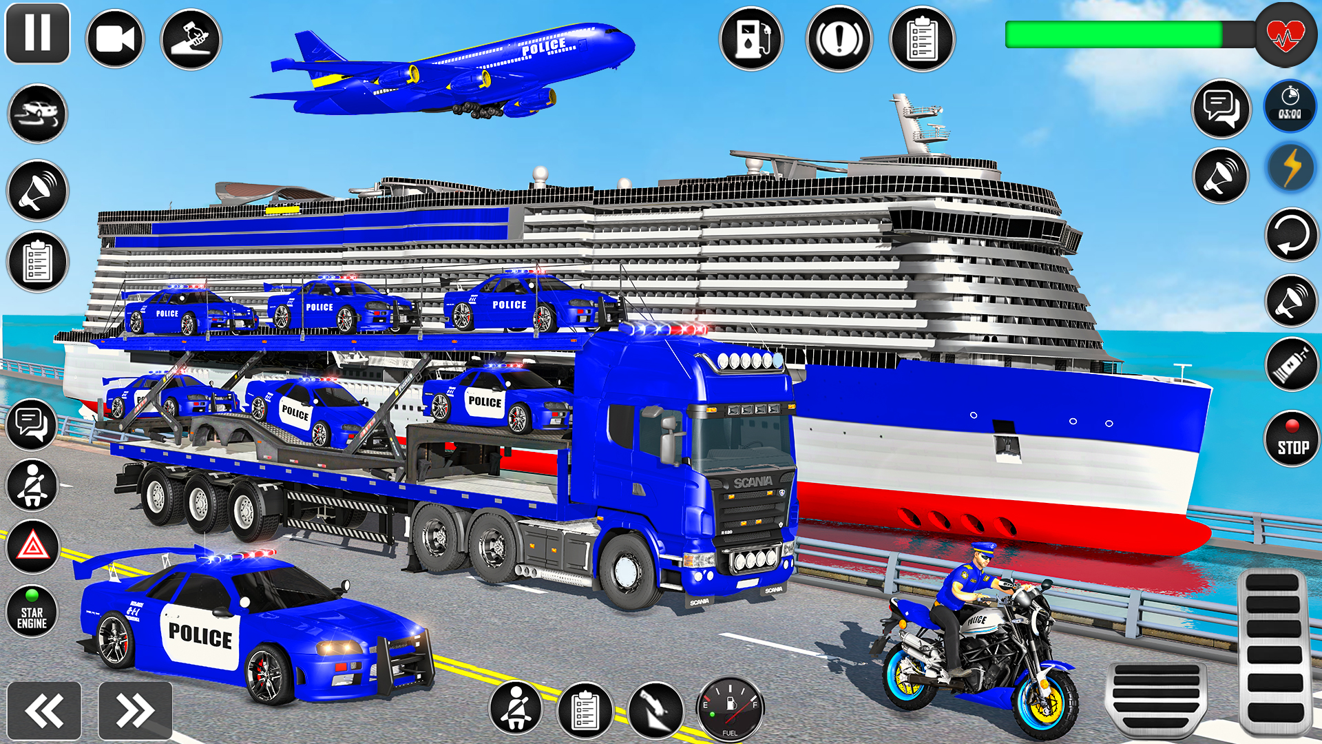 US Army Cruise Ship Cargo Transport Simulator 3d - Offroad Police Car ...